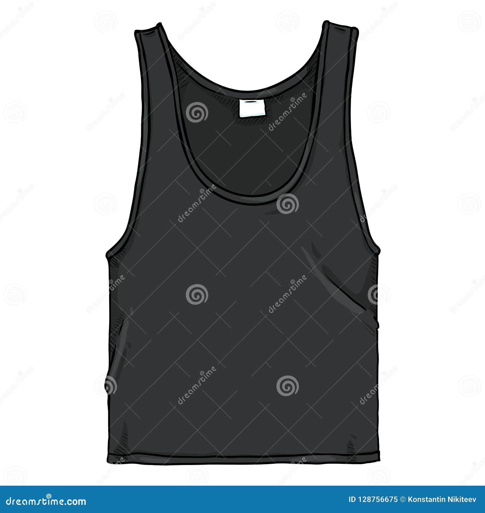 Vector Single Cartoon Illustration - Black Singlet Stock Vector ...