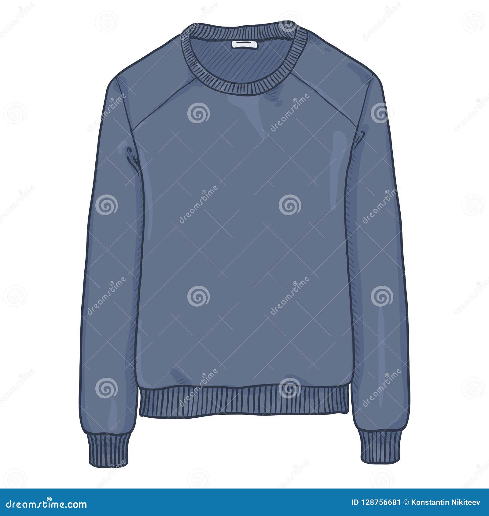 Vector Single Cartoon Illustration - Blue Sweatshirt Stock Vector ...