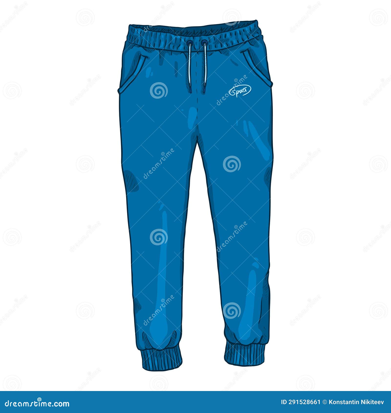 Vector Single Cartoon Illustration - Blue Training Pants on White ...