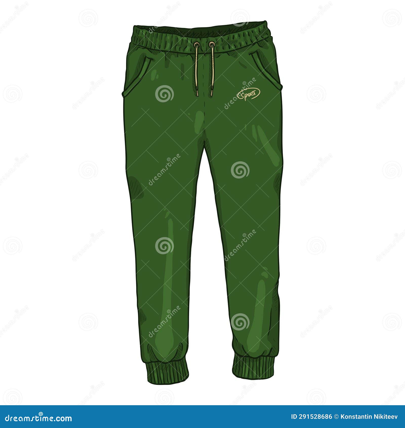 Vector Single Cartoon Illustration - Green Training Pants Stock Vector ...