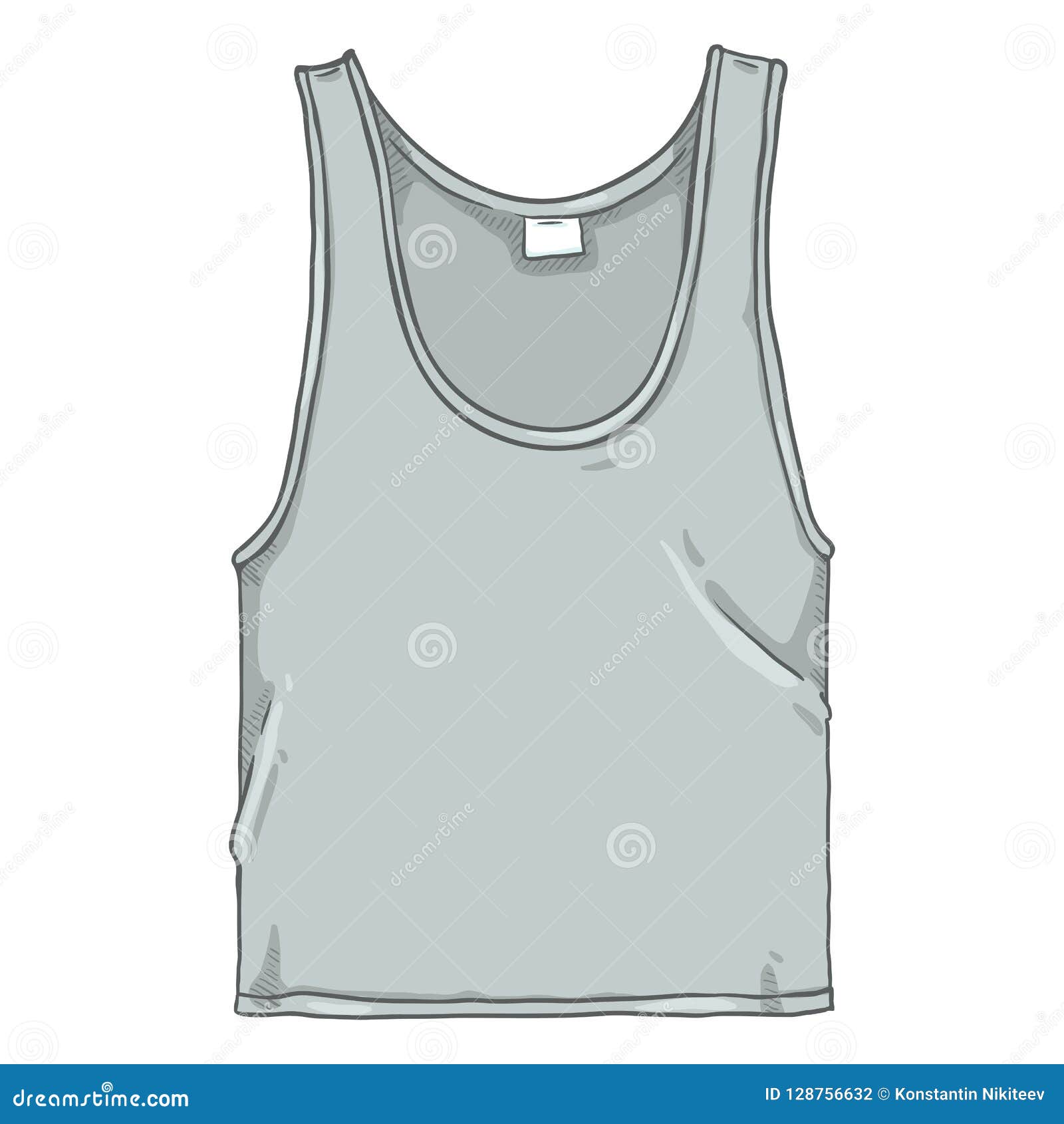 Vector Single Cartoon Illustration - Men Gray Singlet Stock Vector ...