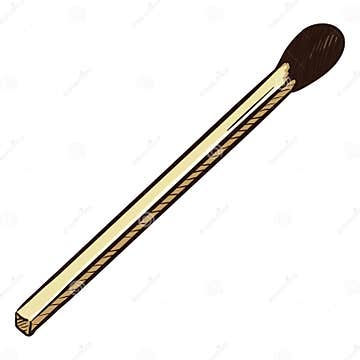 Vector Single Cartoon Matchstick Stock Vector - Illustration of detail ...