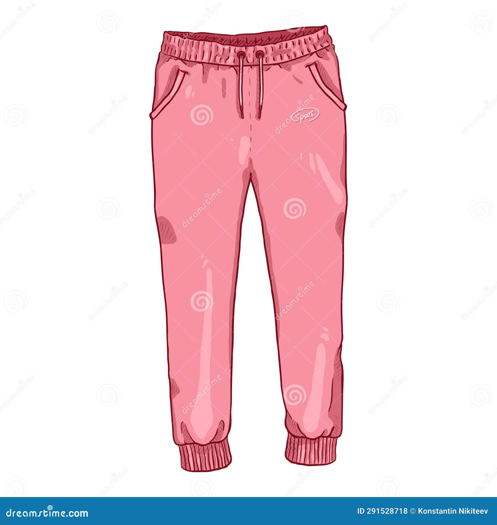 Vector Single Cartoon Pink Training Pants Stock Vector - Illustration ...