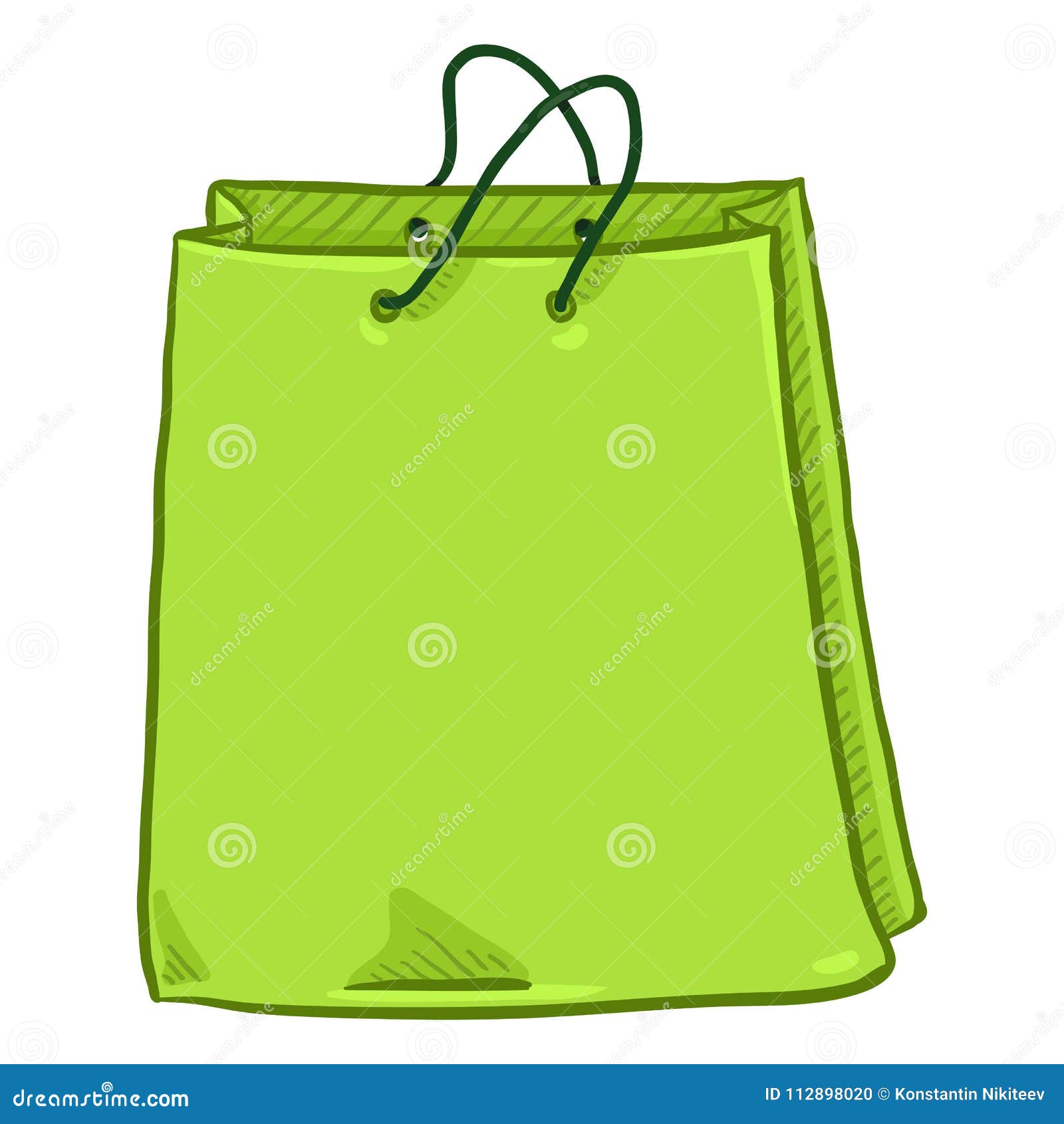 Vector Single Cartoon Plastic Shopping Bag on Isolated White Background ... Vector Single Cartoon Plastic Shopping Bag on Isolated White Background ...