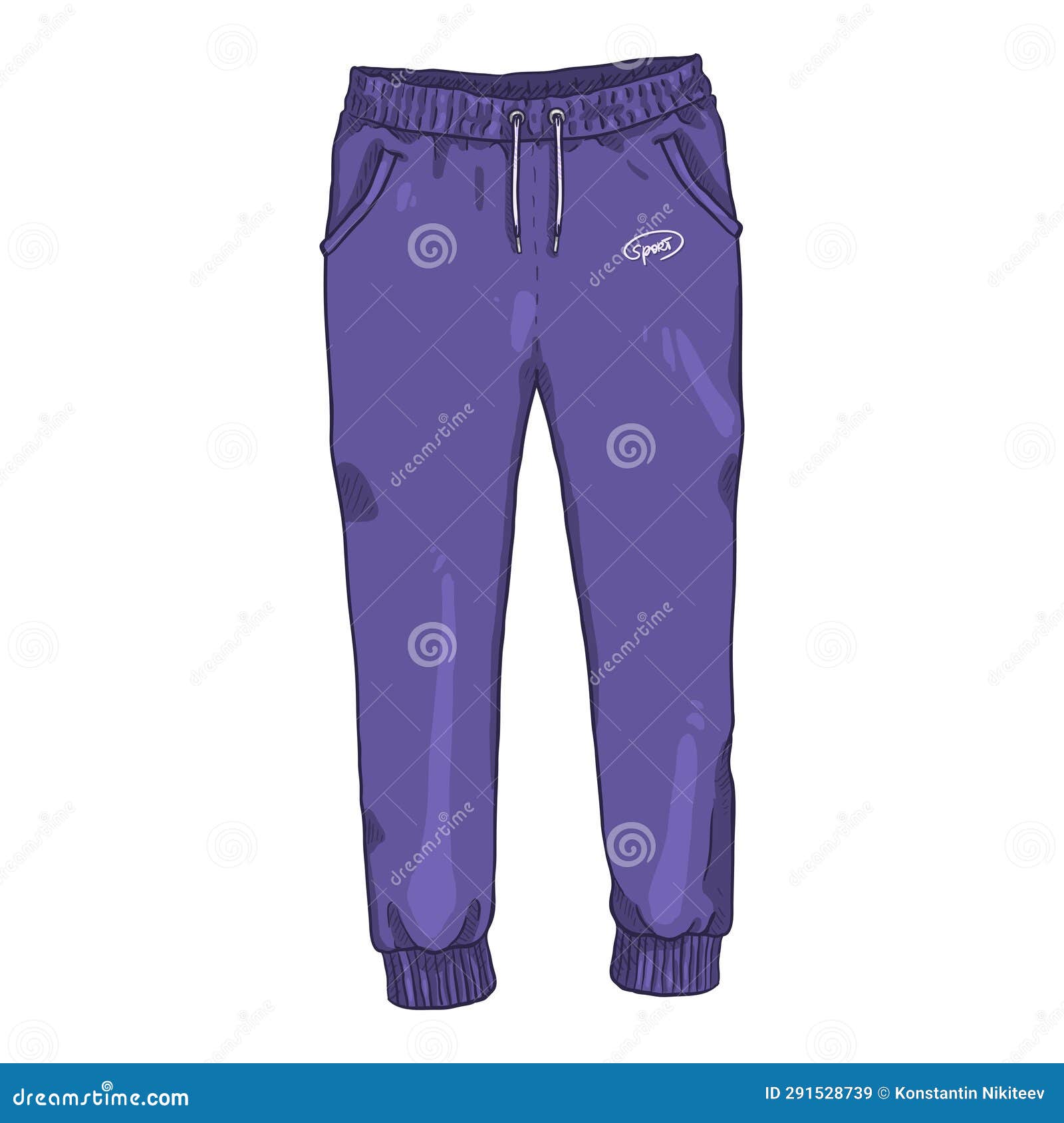 Vector Single Cartoon Purple Training Pants Stock Vector - Illustration ...
