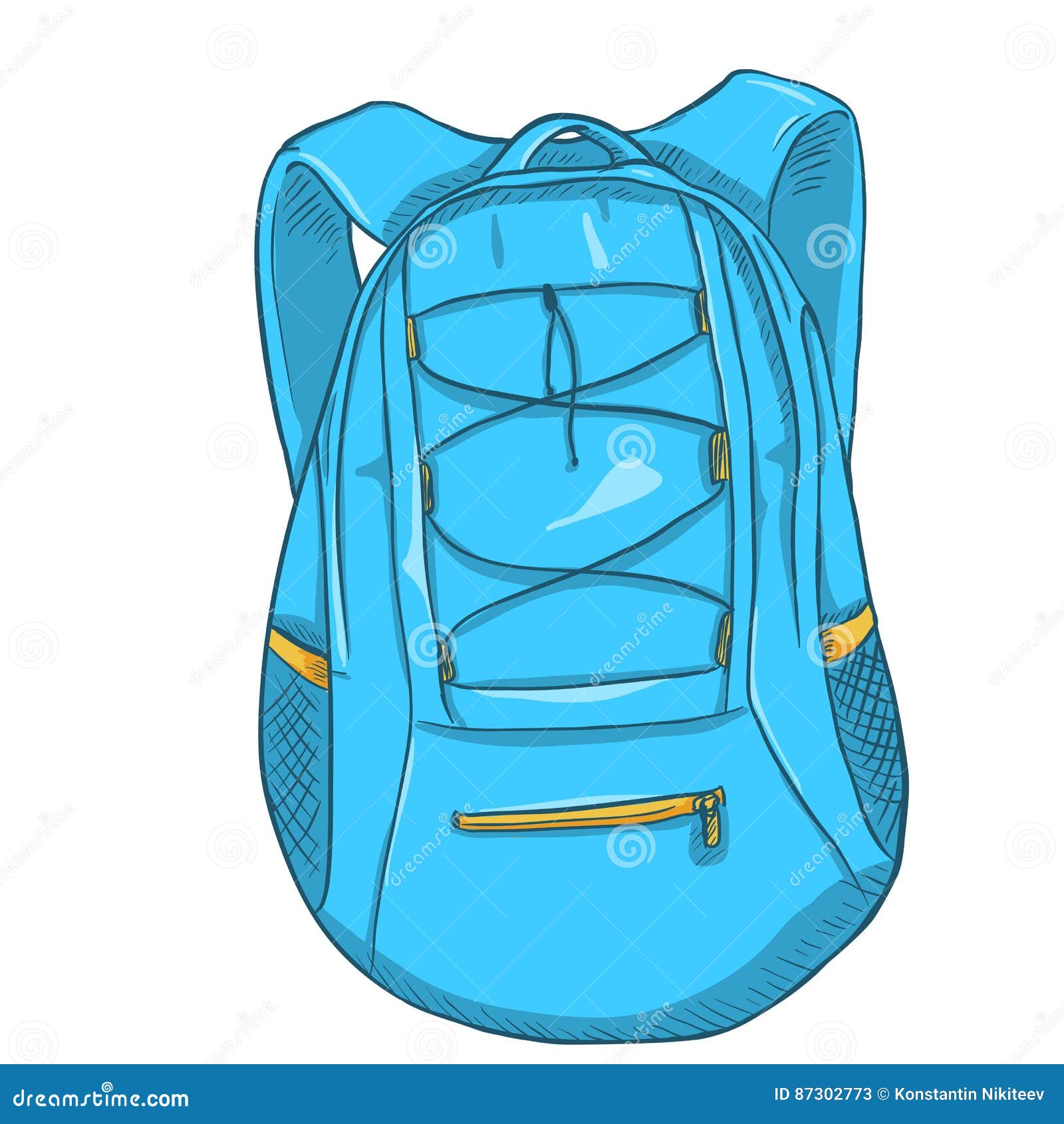 Vector Single Cartoon Small Sport Backpack Stock Vector - Illustration ...