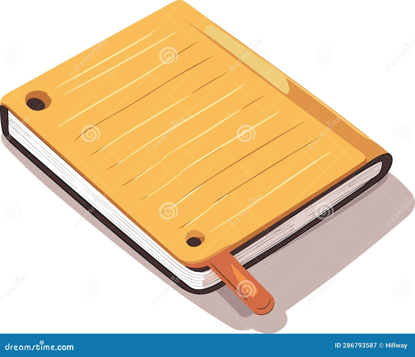 Vector Single Cartoon Spiral Notebook on White Background, Vector Stock ...