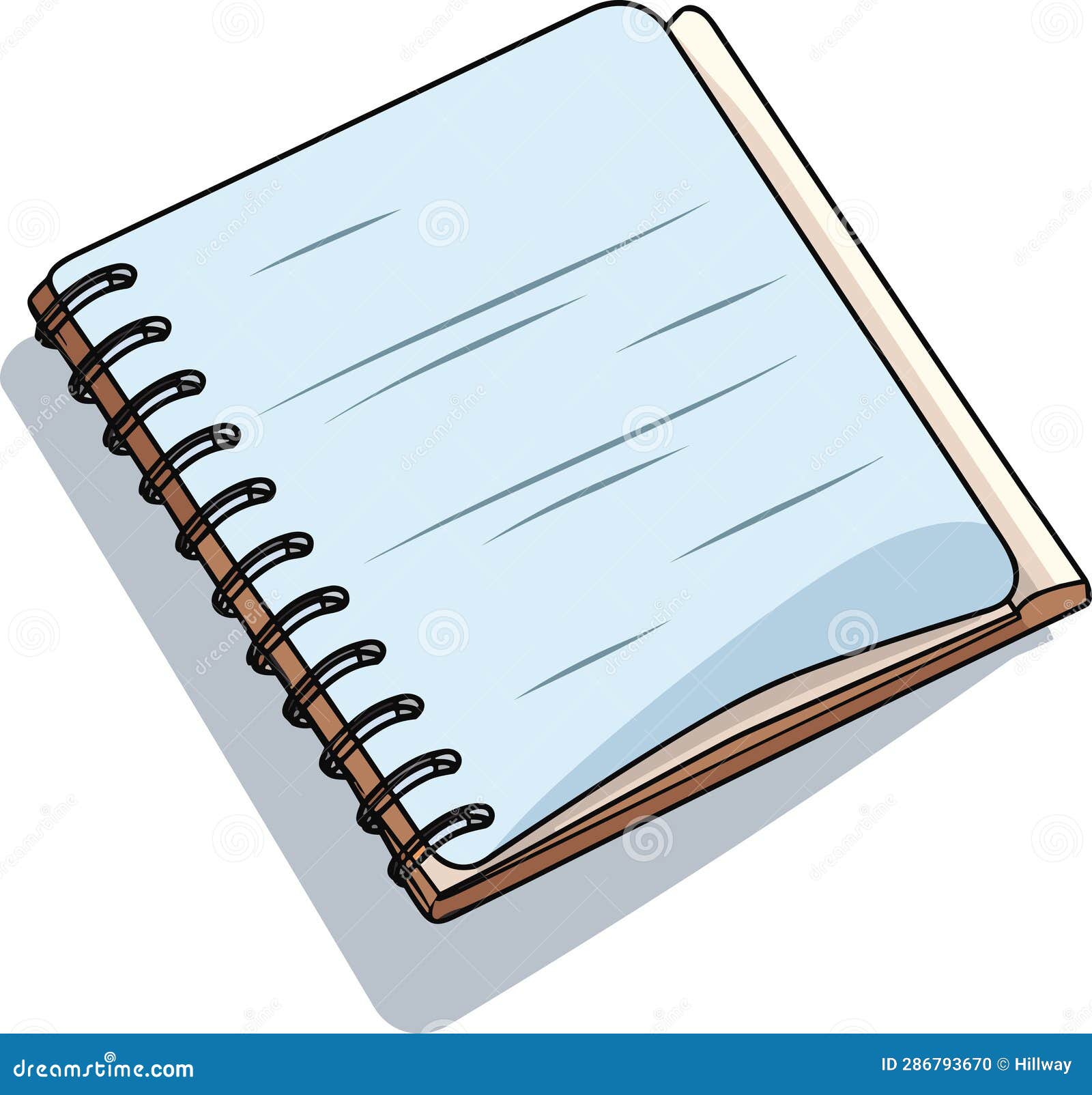Vector Single Cartoon Spiral Notebook on White Background, Vector Stock ...