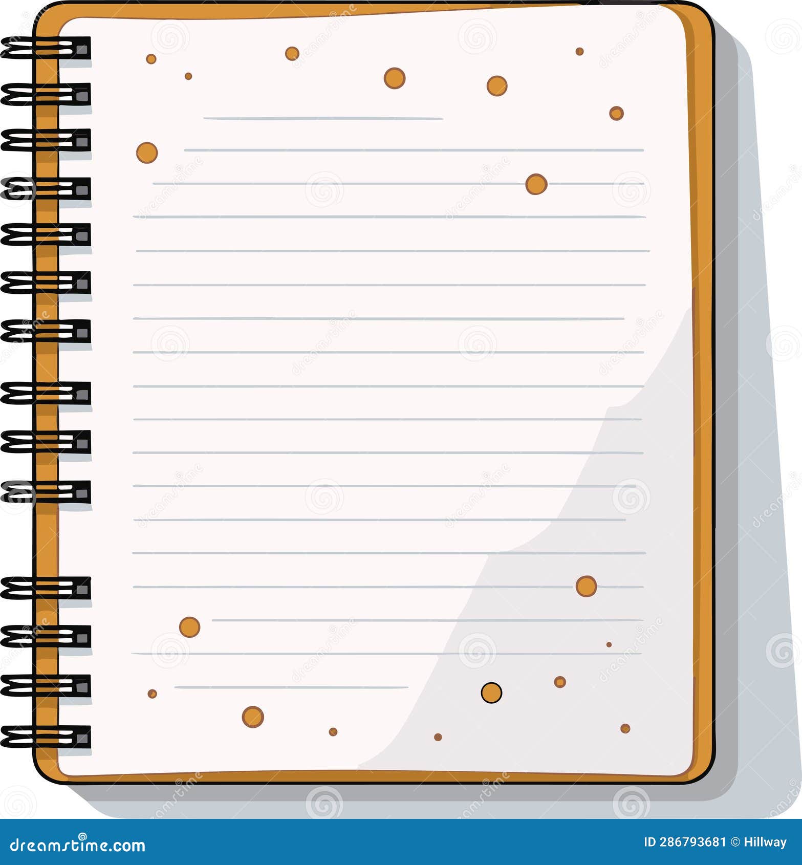 Vector Single Cartoon Spiral Notebook on White Background, Vector Stock ...