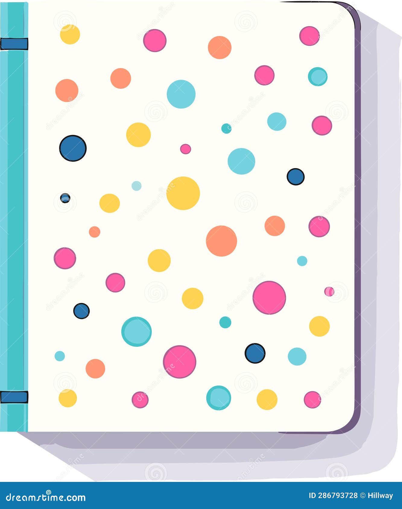 Vector Single Cartoon Spiral Notebook on White Background, Vector Stock ...