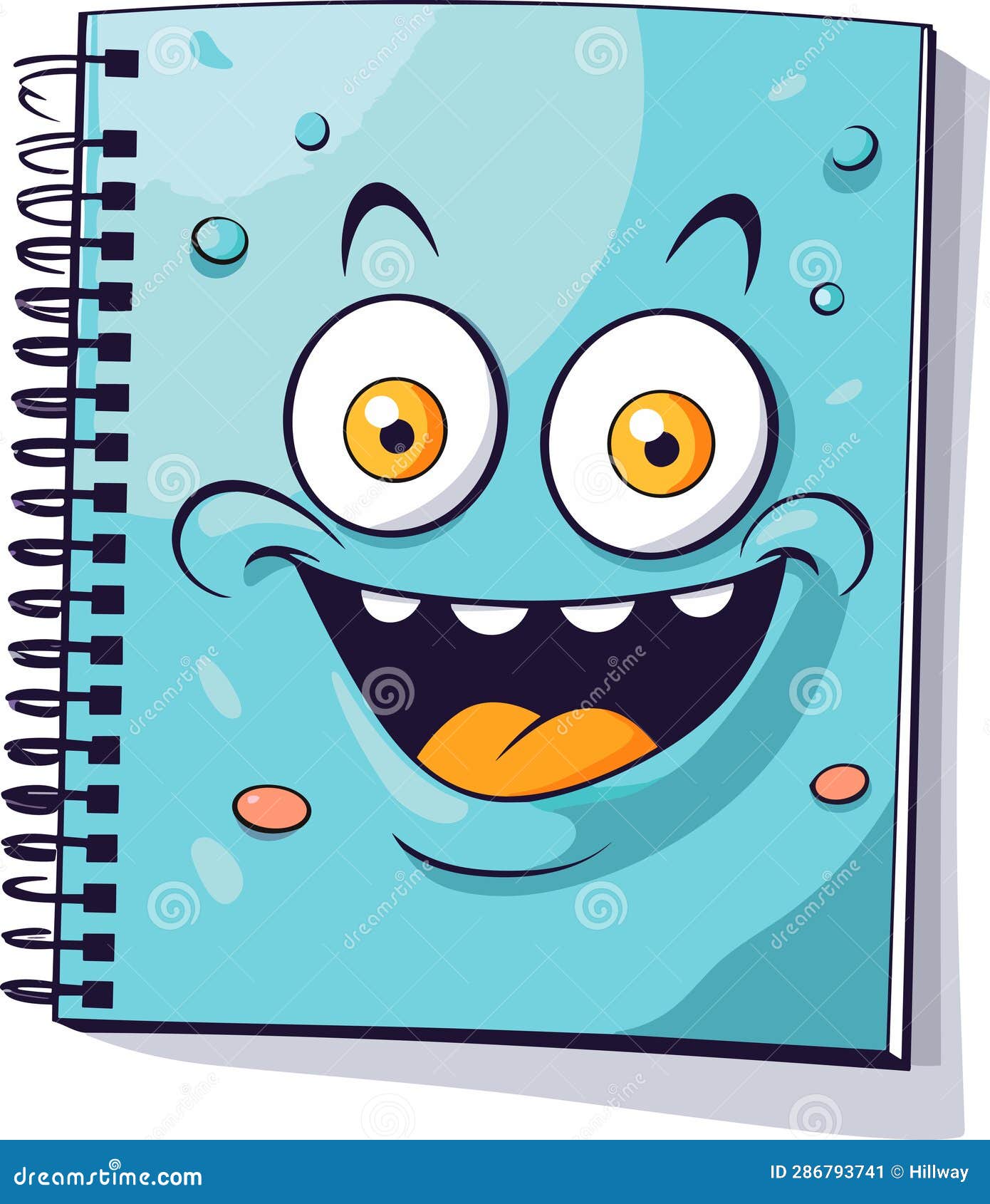 Vector Single Cartoon Spiral Notebook on White Background, Vector Stock ...
