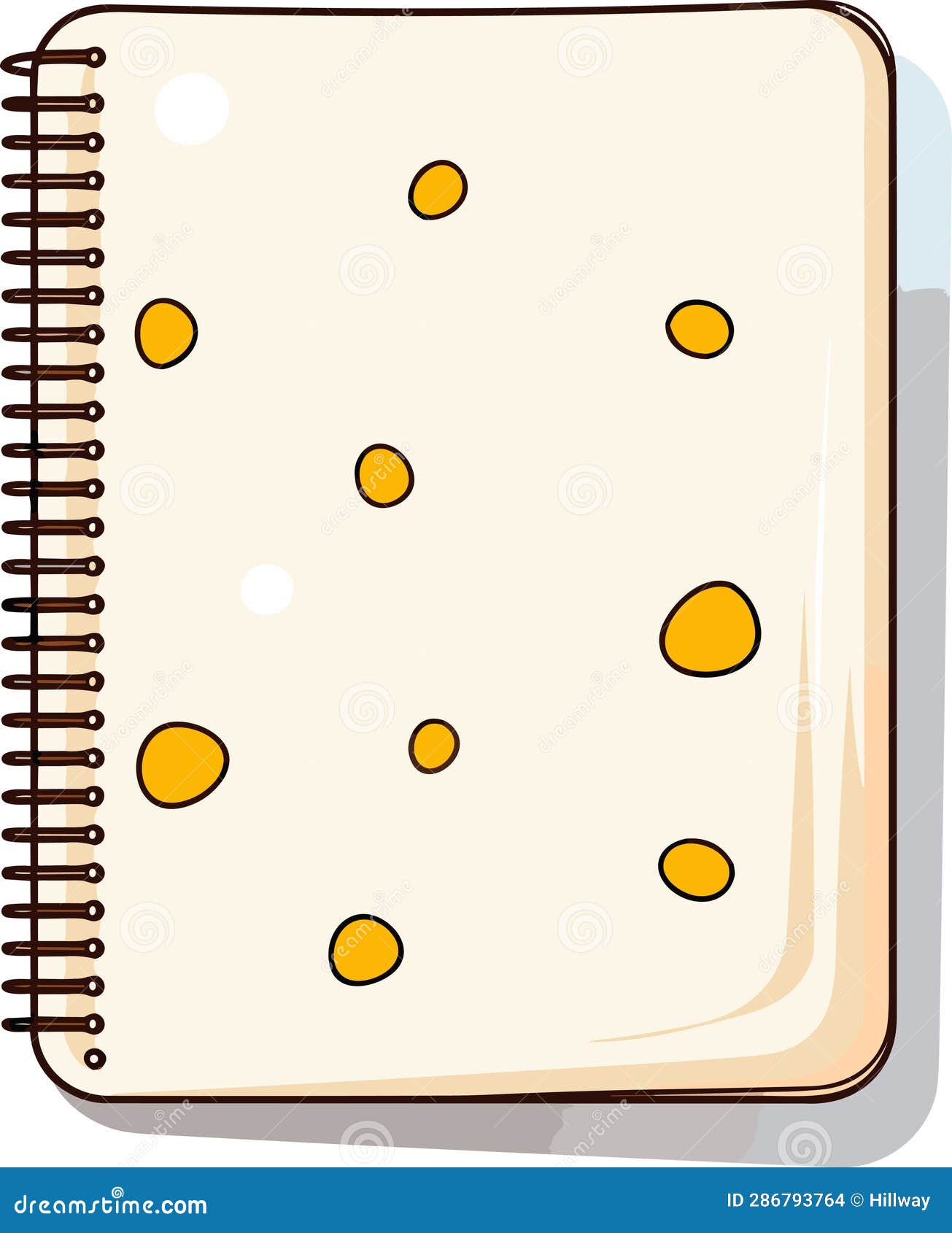 Vector Single Cartoon Spiral Notebook on White Background, Vector Stock ...