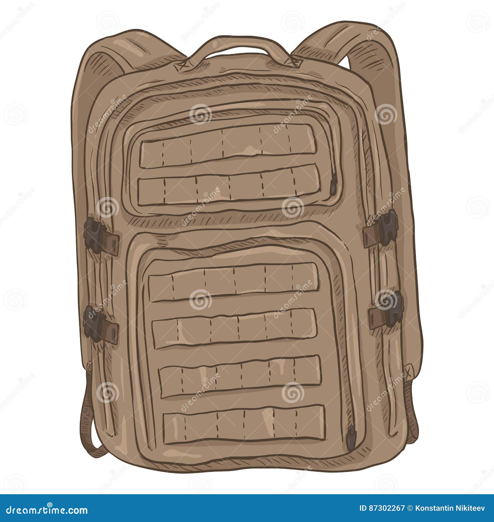 Vector Single Cartoon Tactical Army Backpack Stock Vector ...