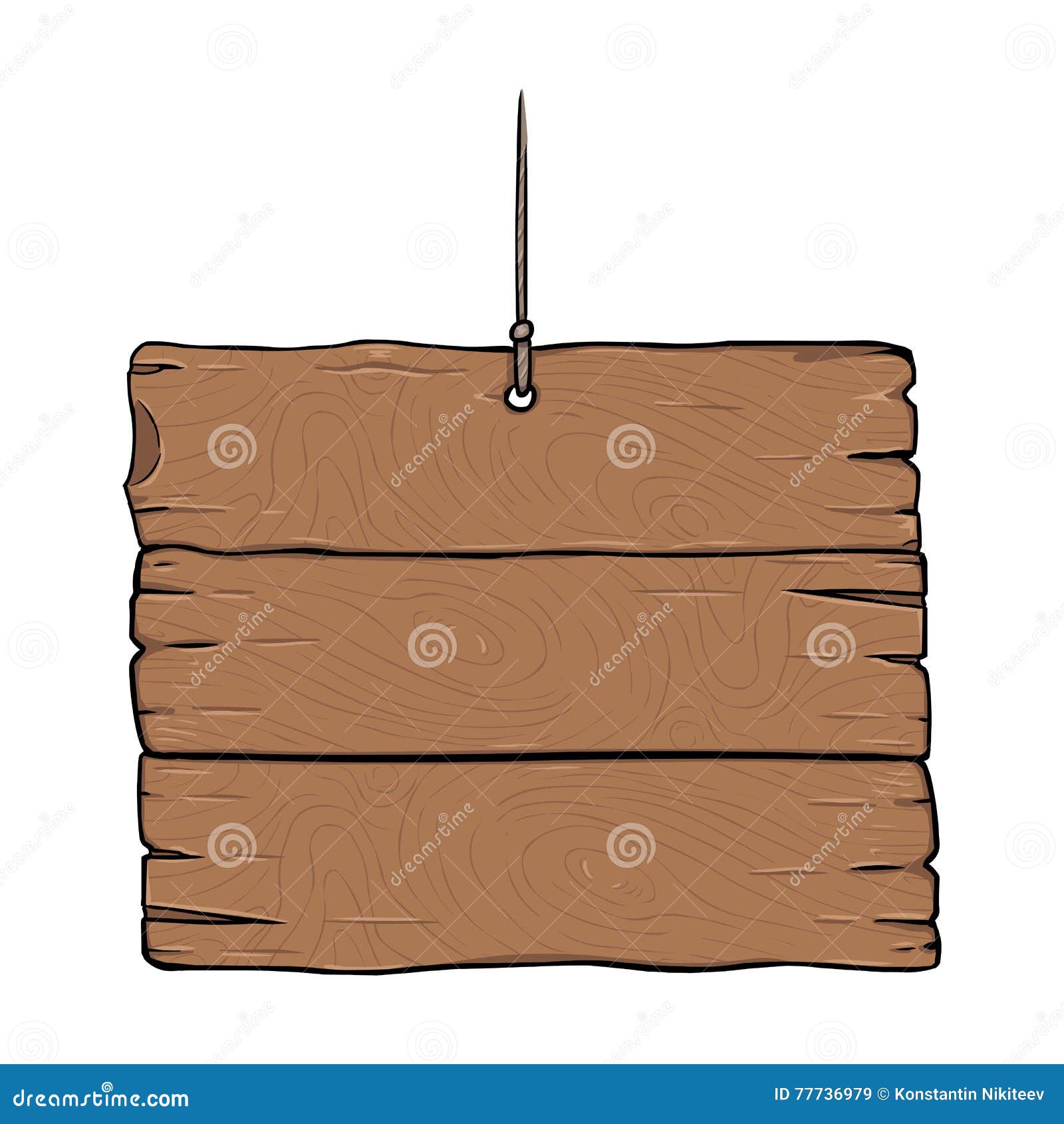 Vector Single Cartoon Wooden Signboard Stock Vector - Illustration of ...