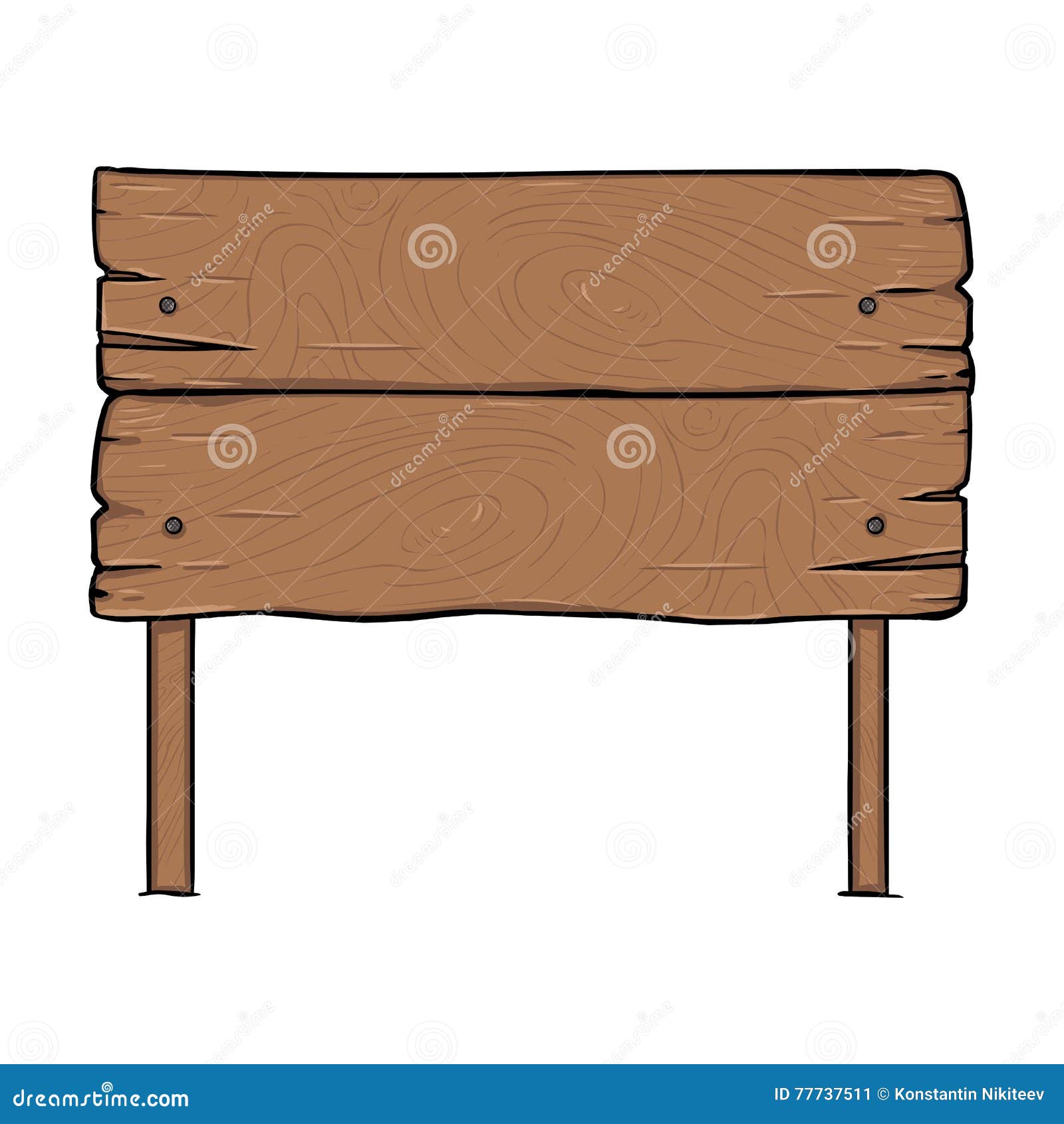 Vector Single Cartoon Wooden Signpost Stock Vector - Illustration of ...