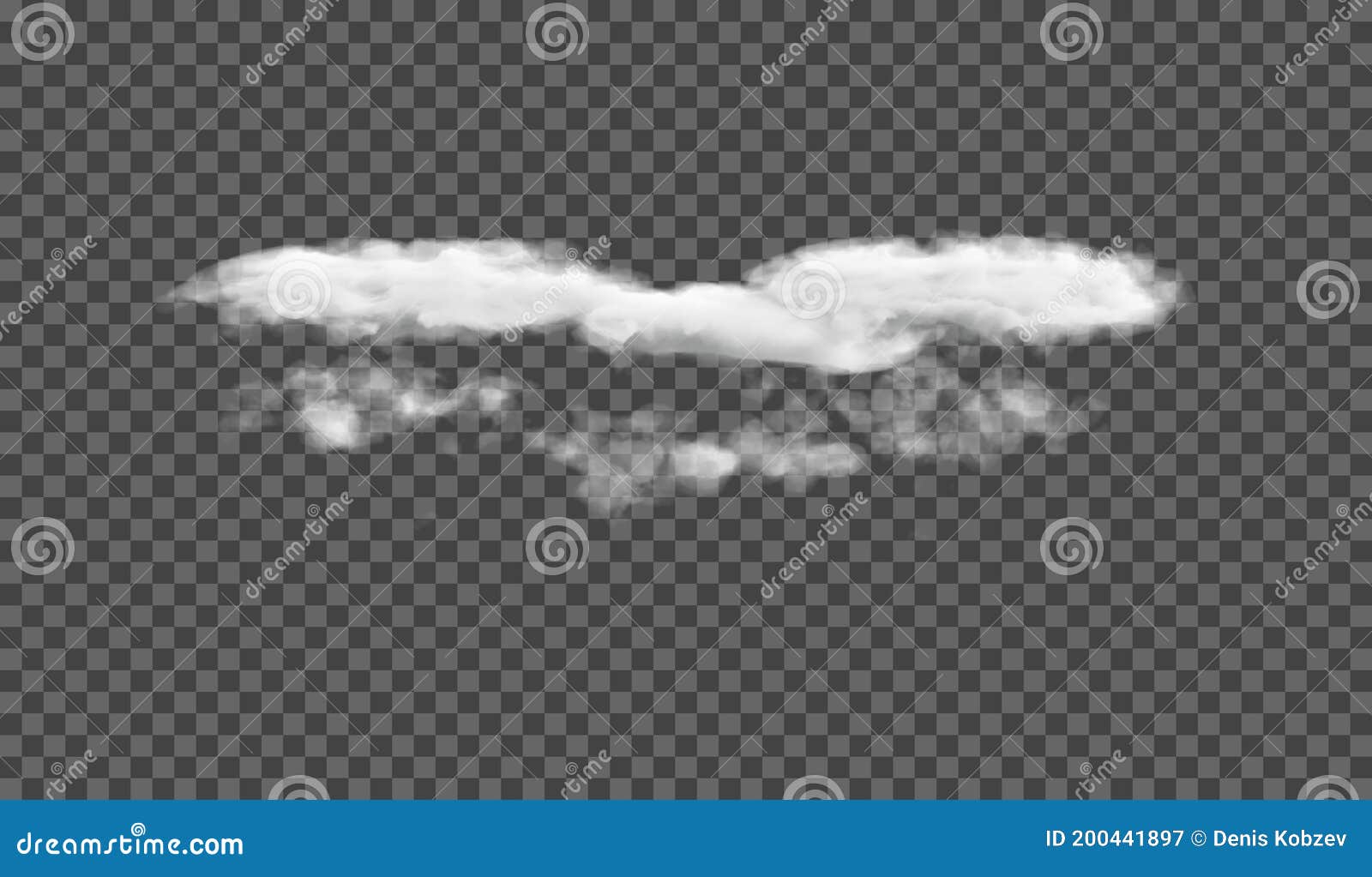 Vector. Single Cloud on a Transparent Background. an Atmospheric ...