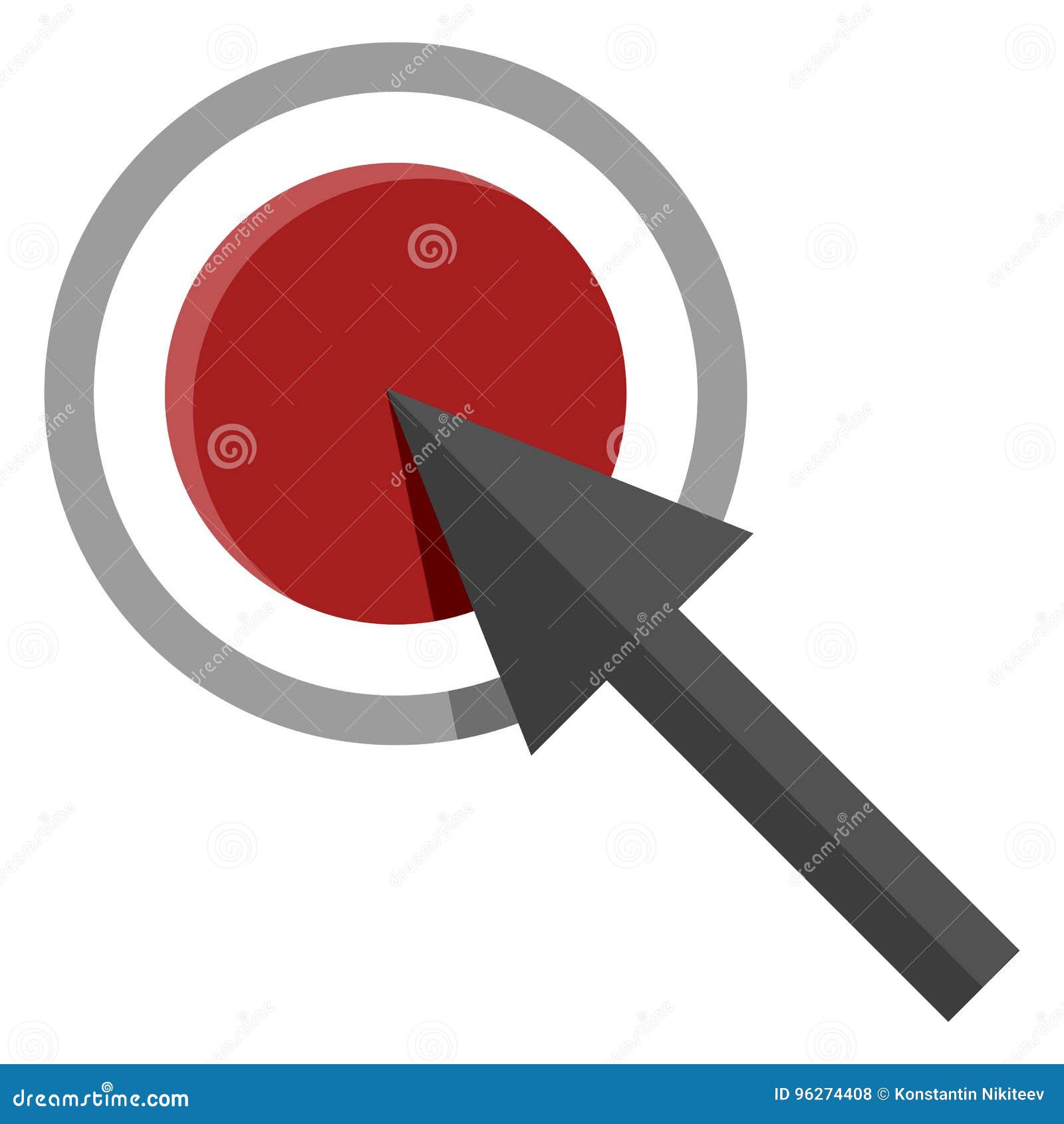 Vector Single Color Flat Icon - Arrow and Aim Stock Vector ...