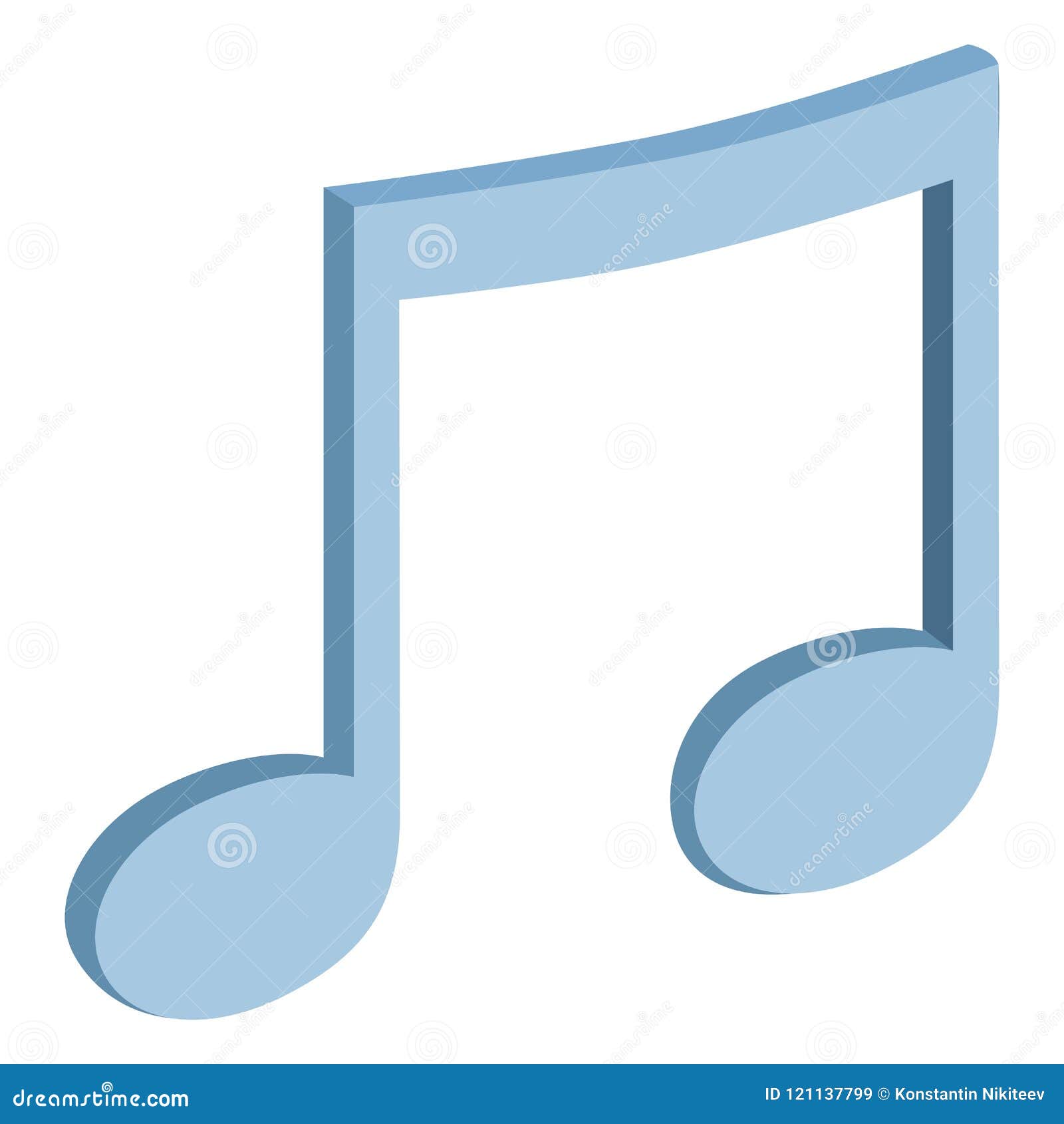 Vector Single Color Flat Icon - Music Note Stock Vector - Illustration ...