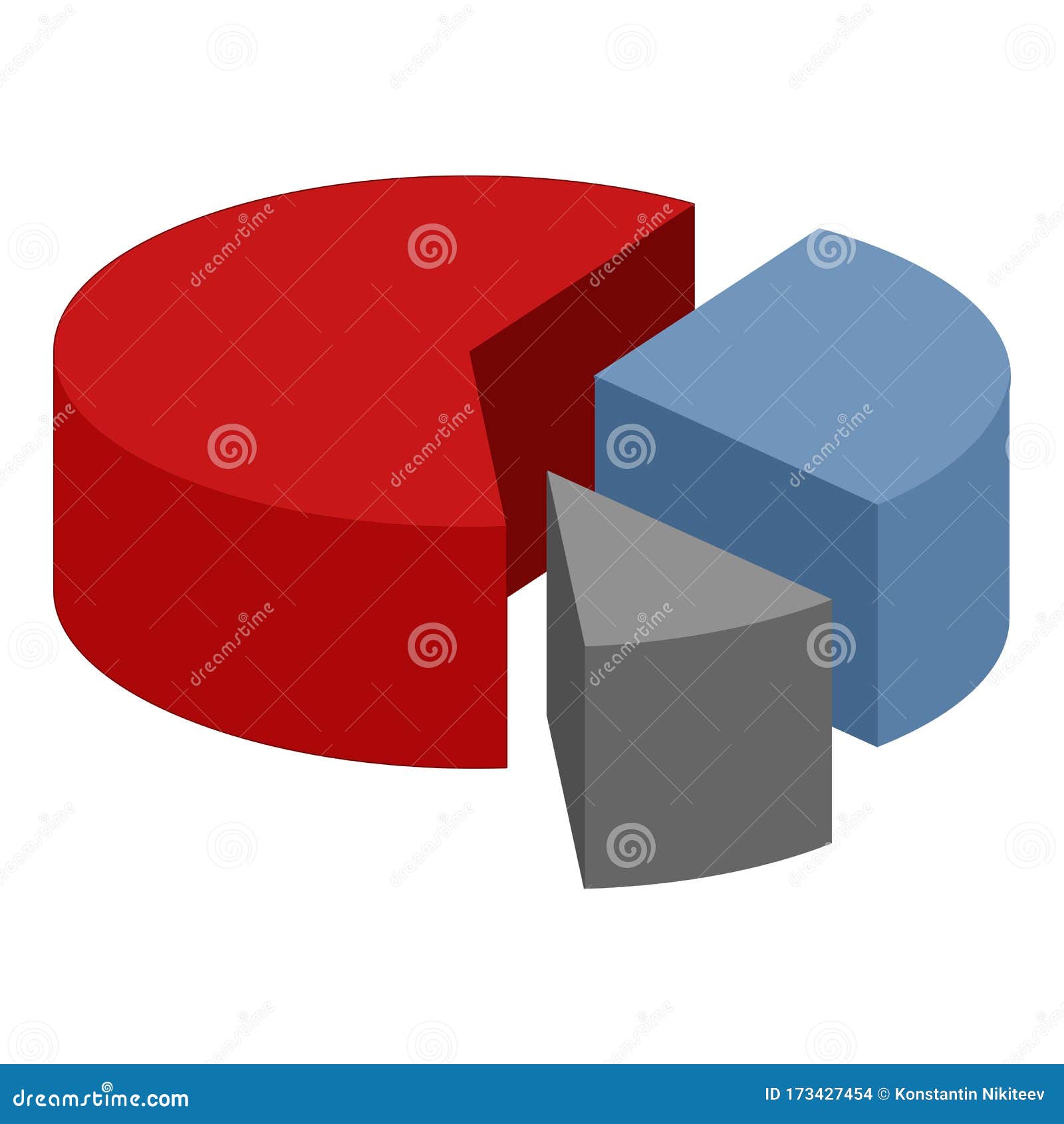 Vector Single Pie Chart Icon Stock Vector - Illustration of white ...