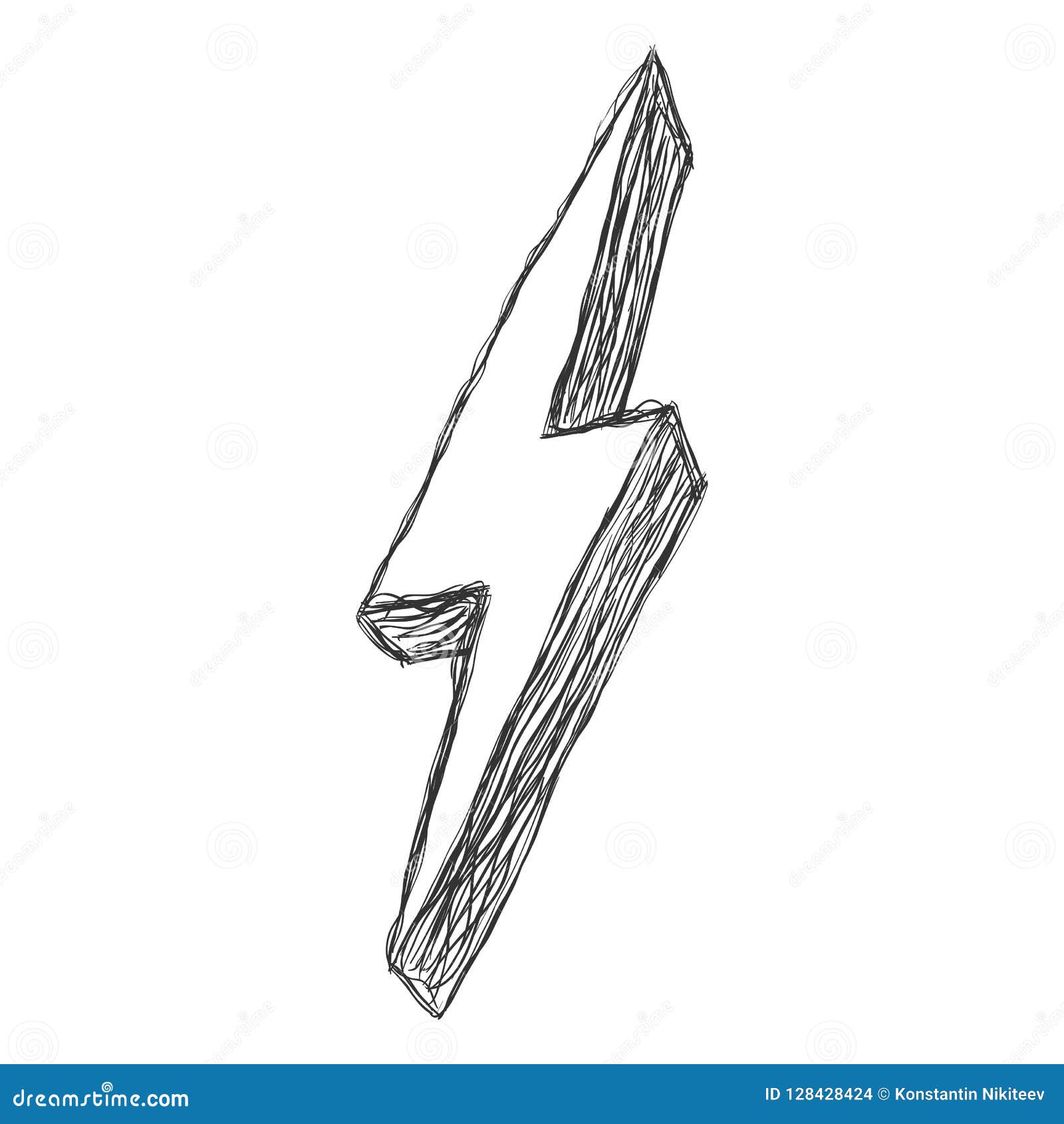 Vector Single Hand Drawn Doodle Sketch Illustration - Thunder Light ...