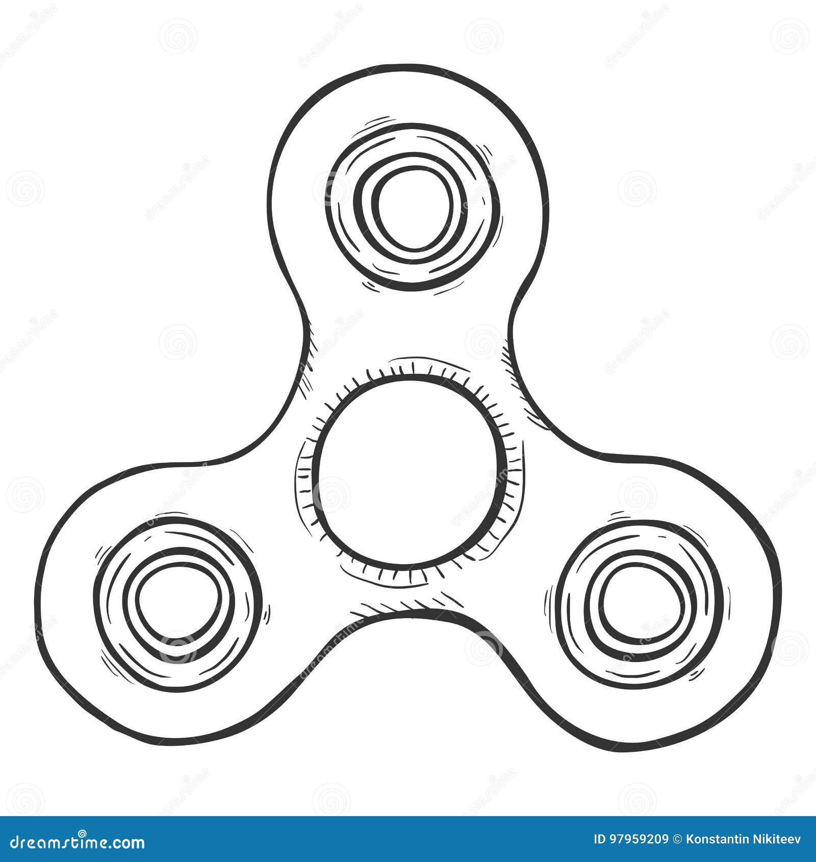 Vector Single Sketch Illustration - Hand Spinner Stock Vector ...