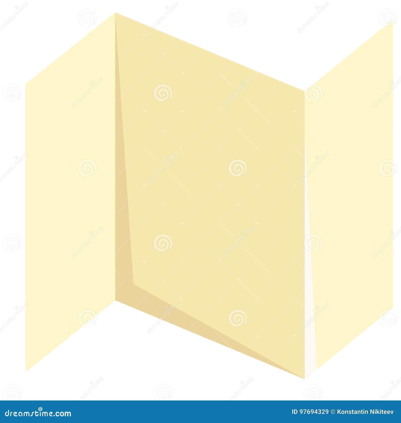 Vector Single Icon - Folded Paper Map Stock Vector - Illustration of ...