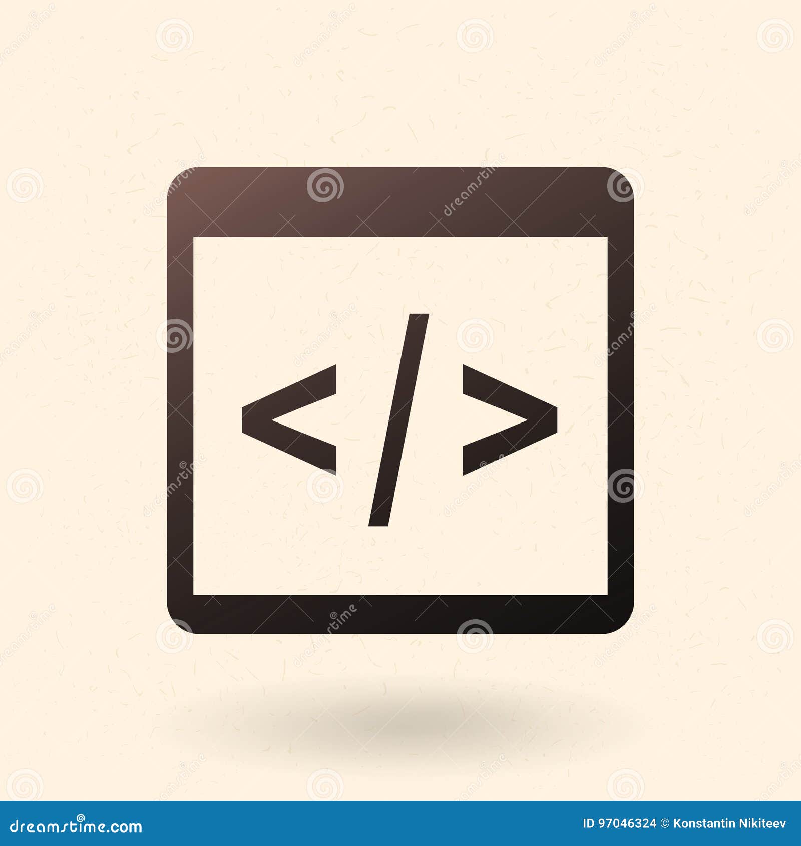 Vector Single Icon Programming Source Code Stock Vector Illustration Of Flat Html 97046324