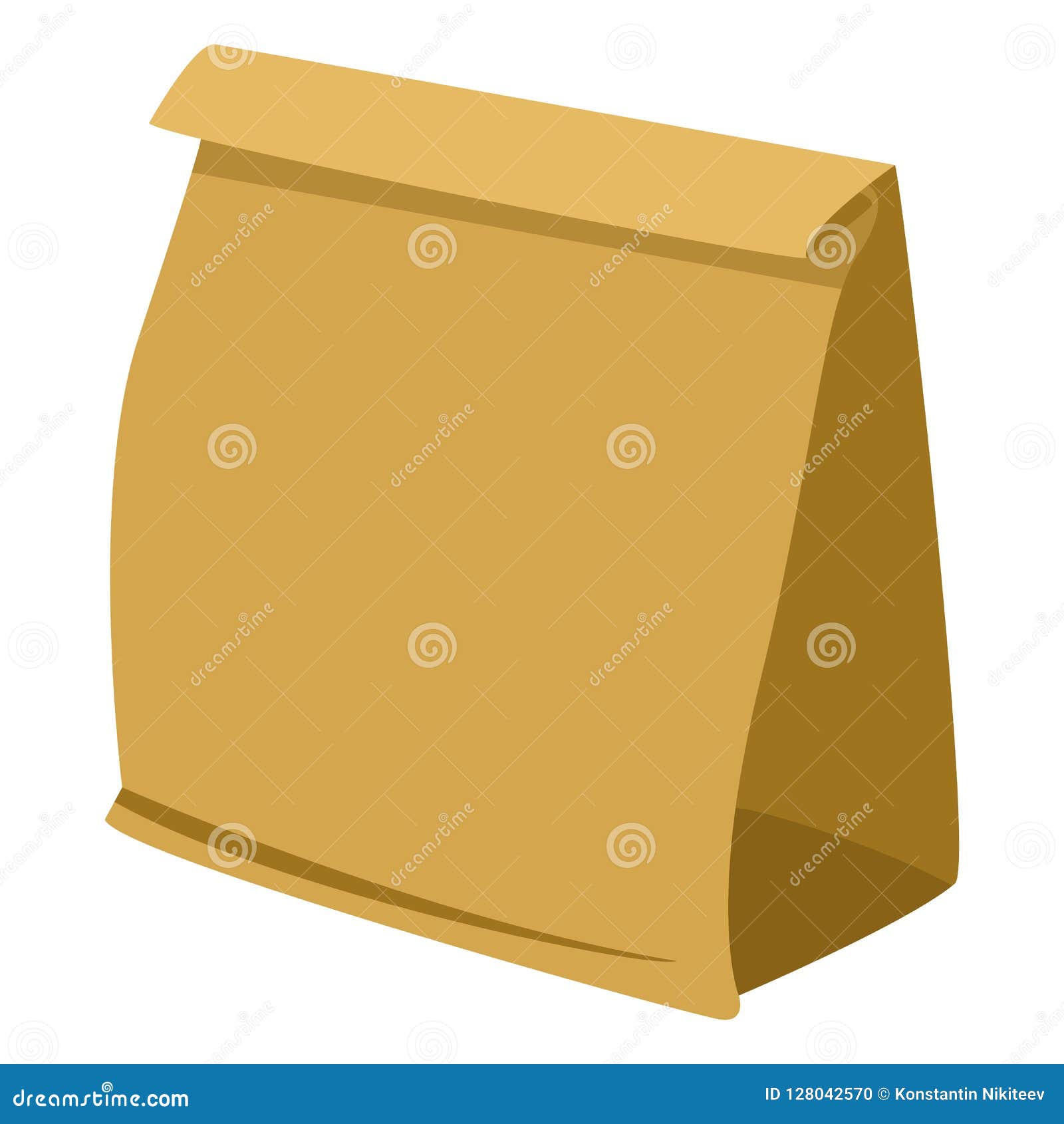 Vector Single Illustration - Brown Paper Grocery Bag Stock Vector ...