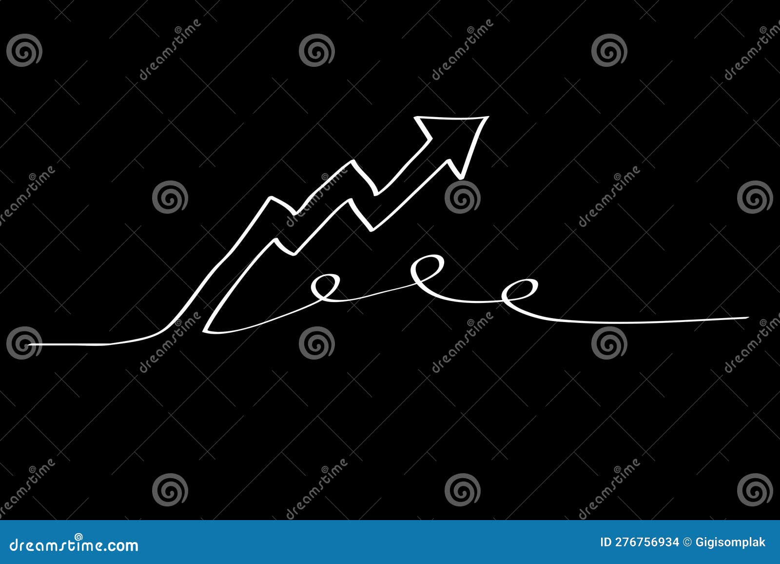White Line Vector Single Line Black Raise Graphic Chart Stock ...