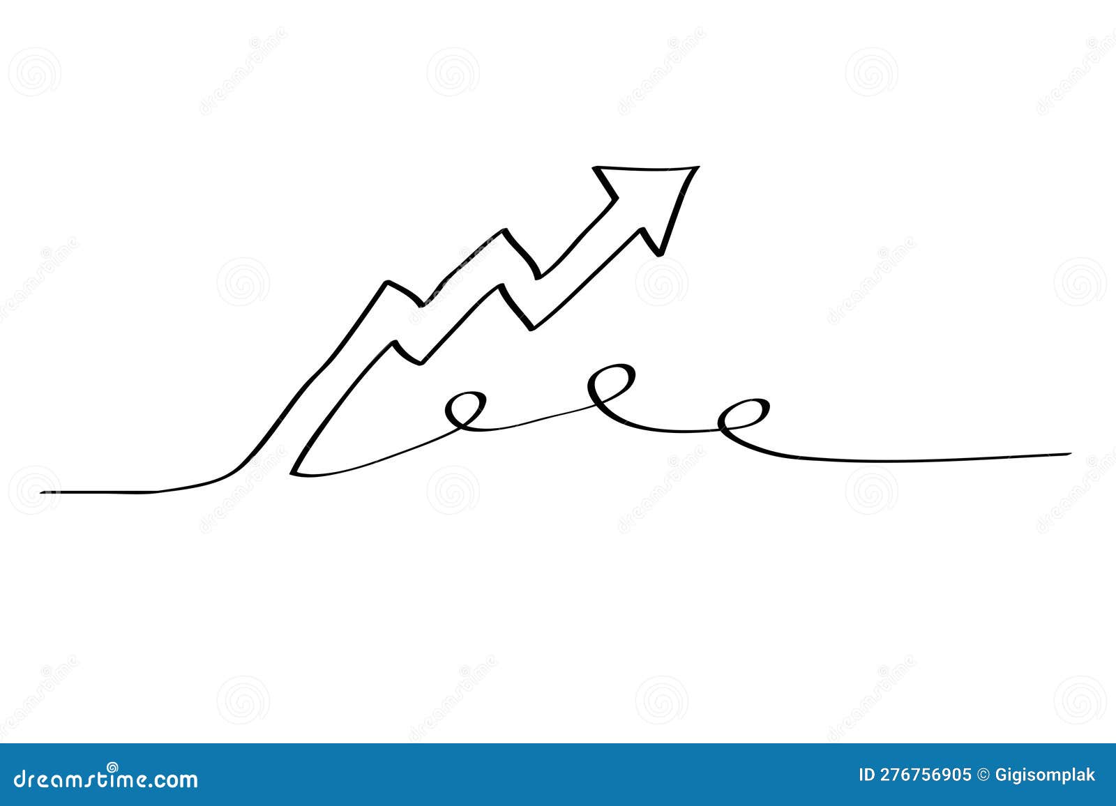 Simple Vector Single Line Black Raise Graphic Chart Stock Illustration ...