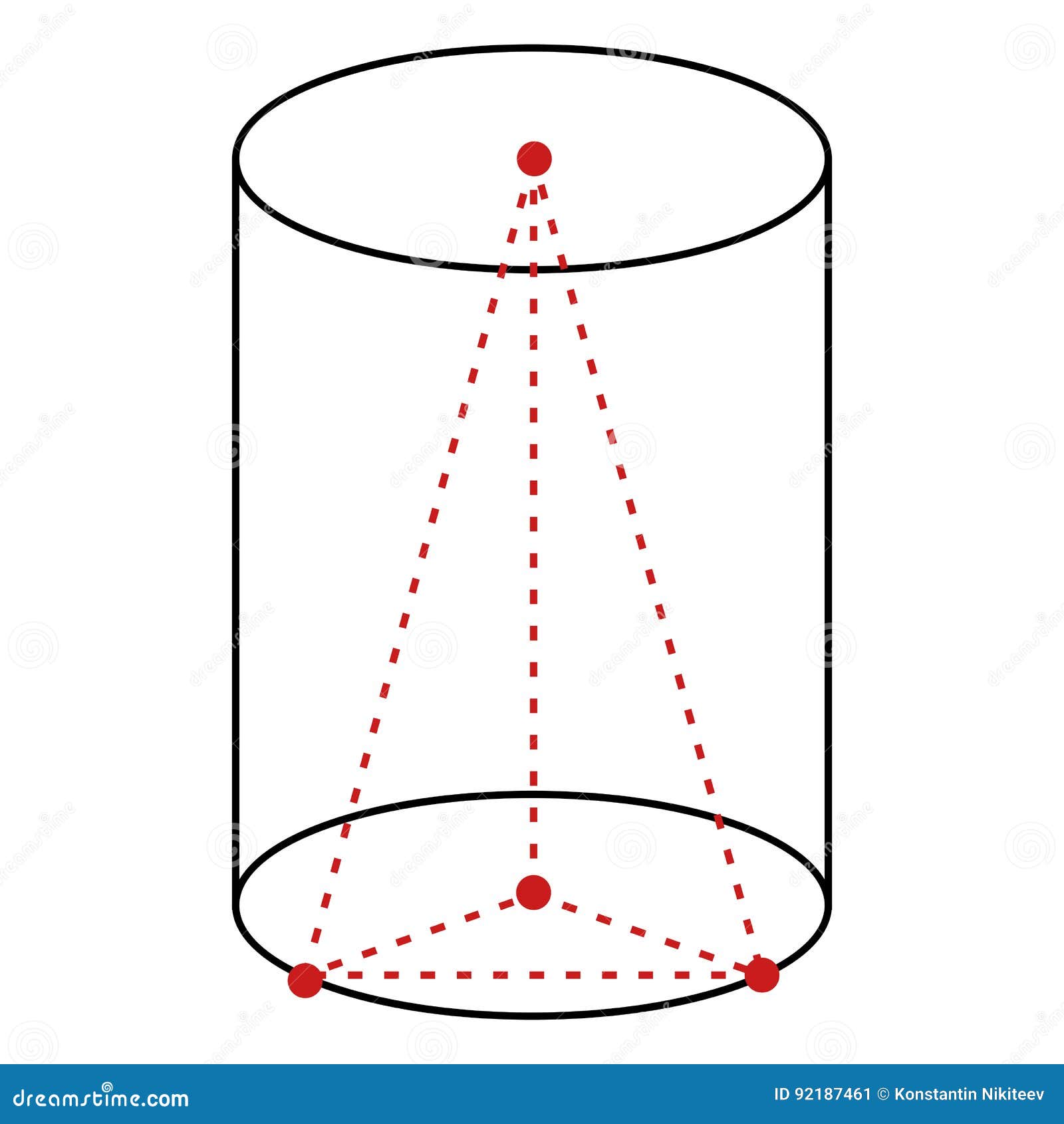 Vector Single Line Illustration - Cylinder Stock Vector - Illustration ...