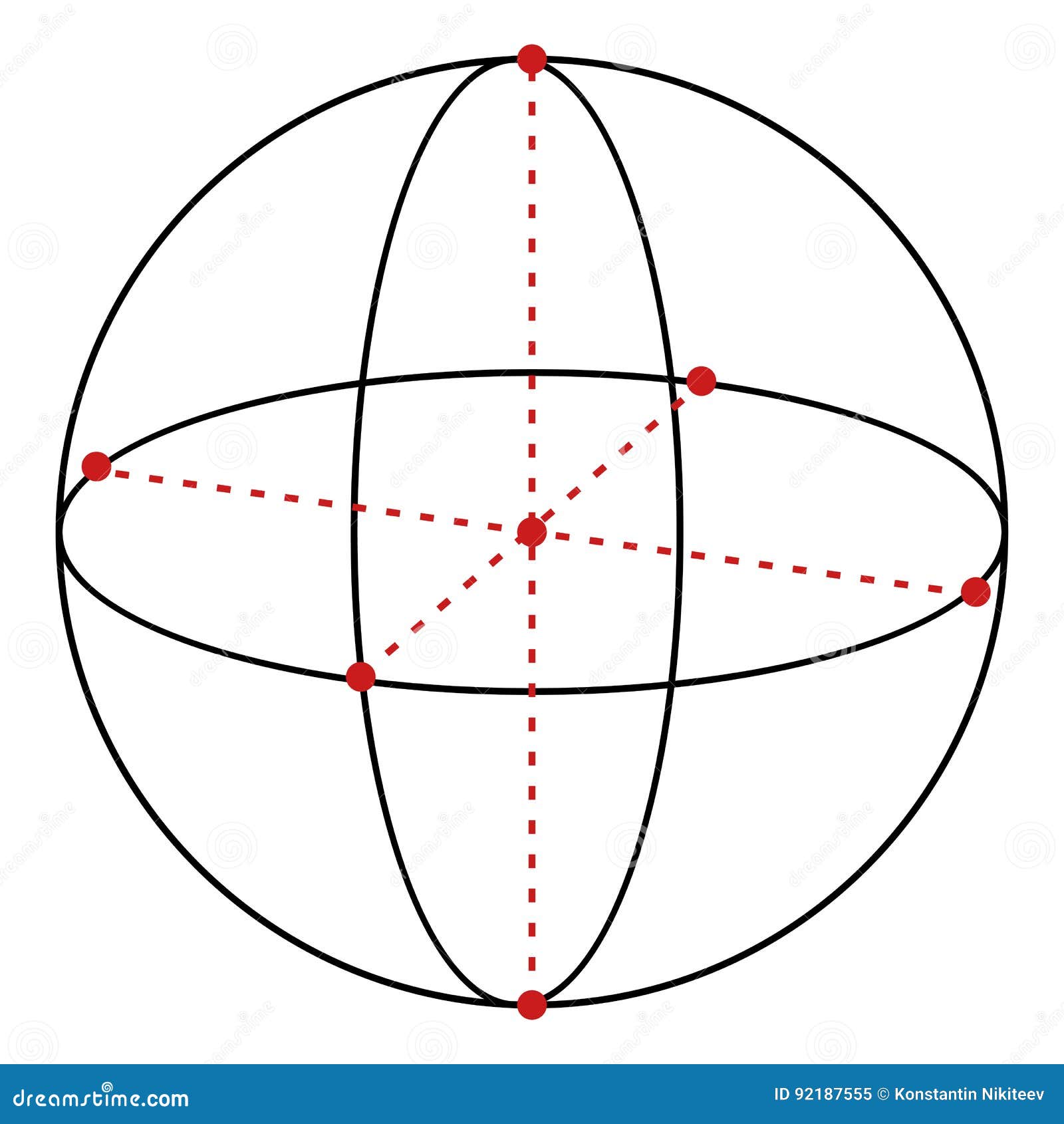 Vector Single Line Illustration - Sphere Stock Vector - Illustration of ...