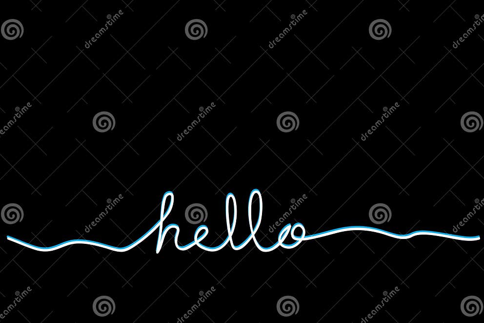 Vector Single, One or Continuous Line, Greeting Hello Stock Vector ...