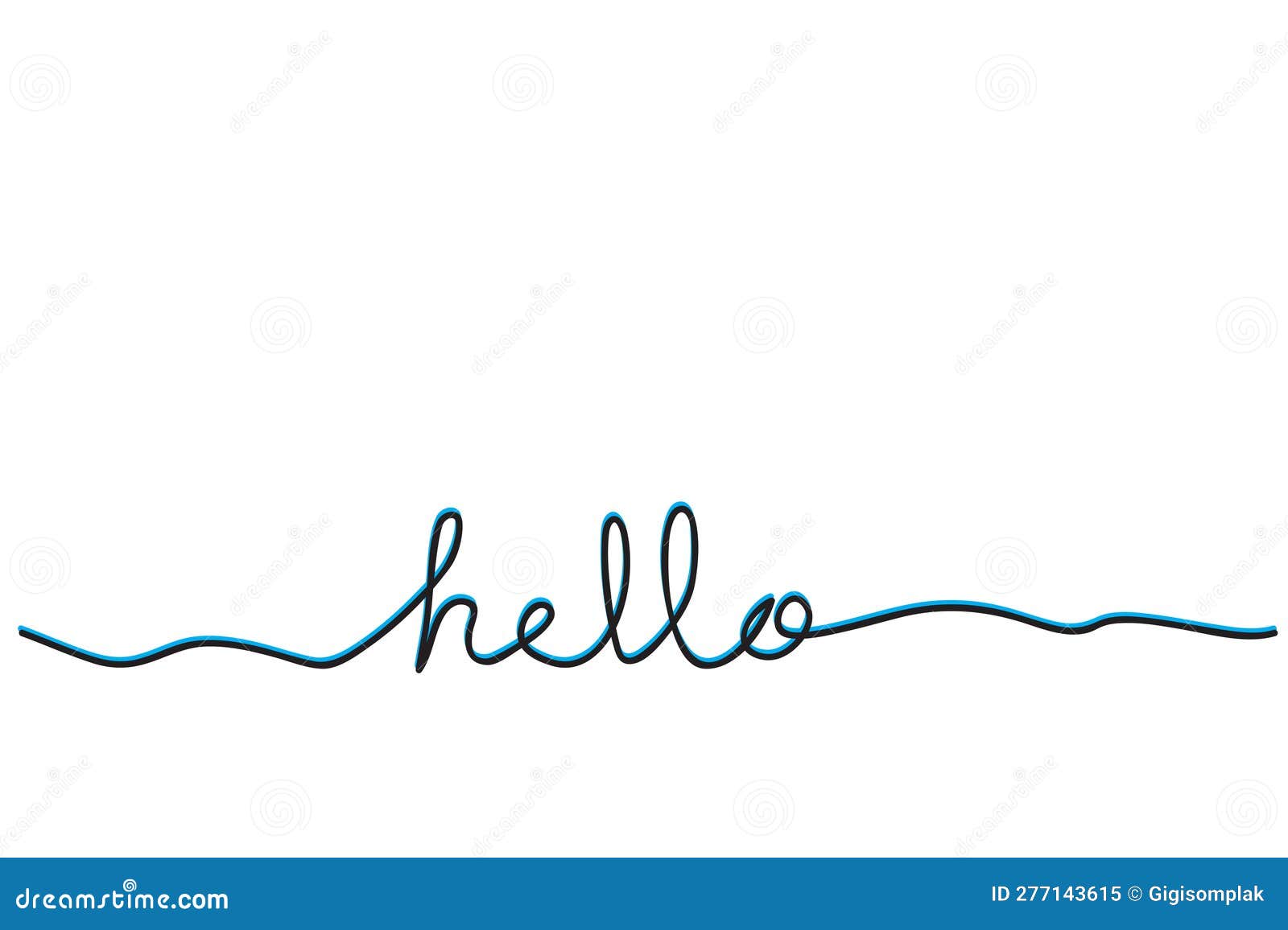 Vector Single, One or Continuous Line, Greeting Hello Stock Vector ...