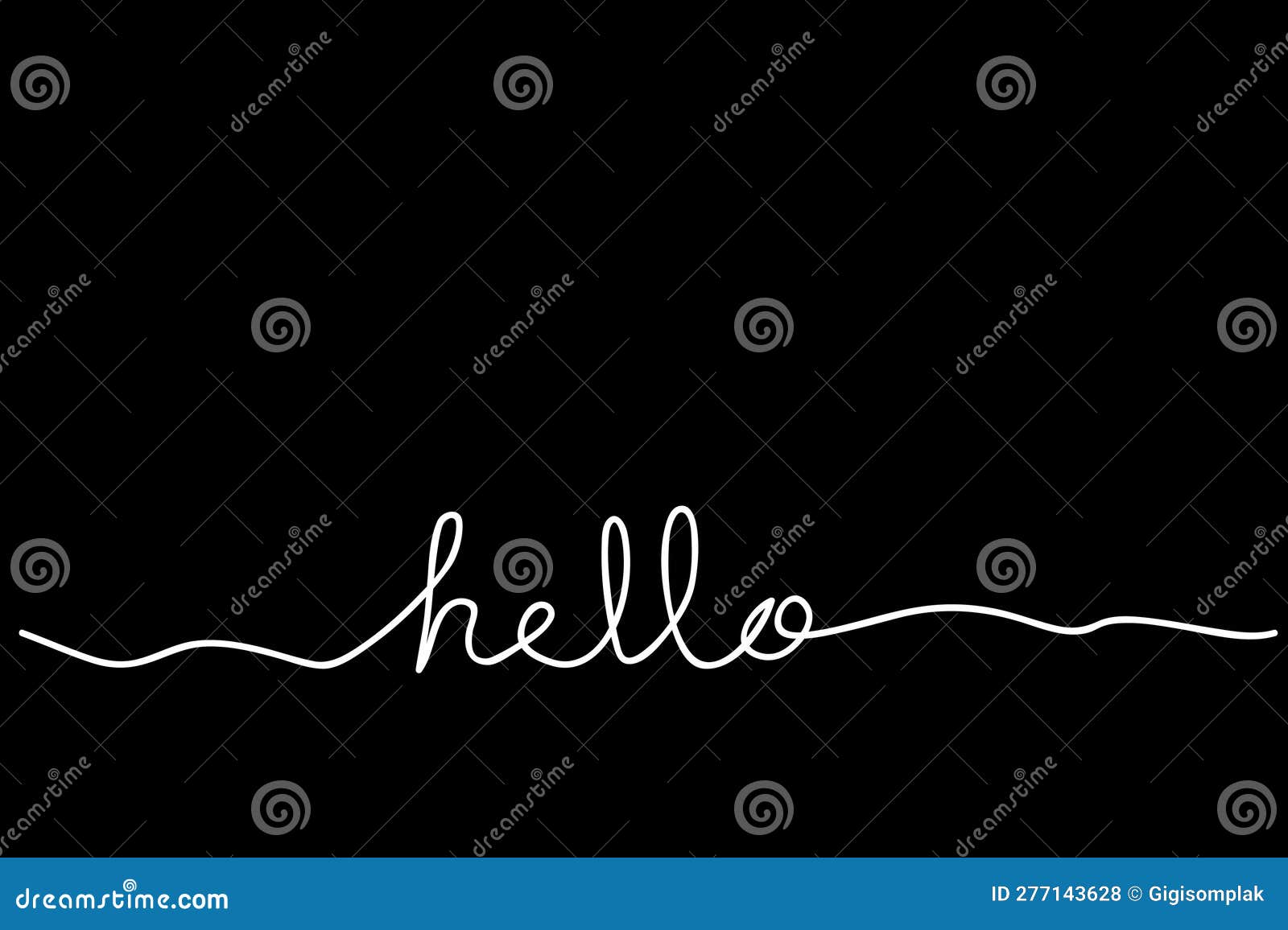 Vector Single, One or Continuous Line, Greeting Hello Stock Vector ...