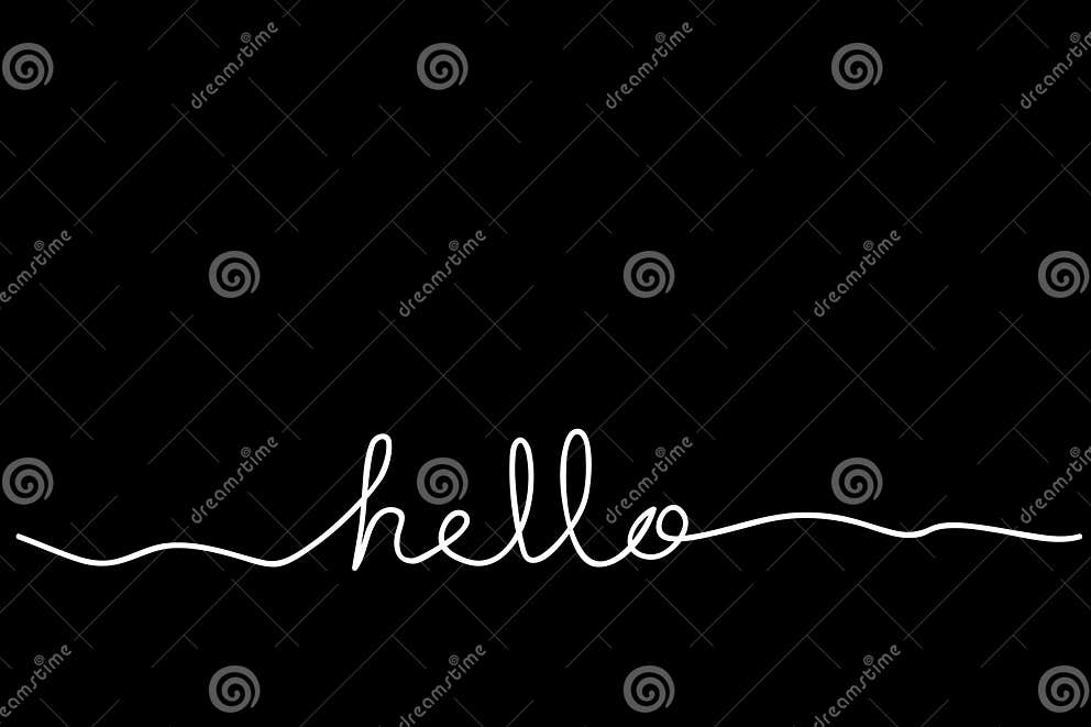 Vector Single, One or Continuous Line, Greeting Hello Stock Vector ...