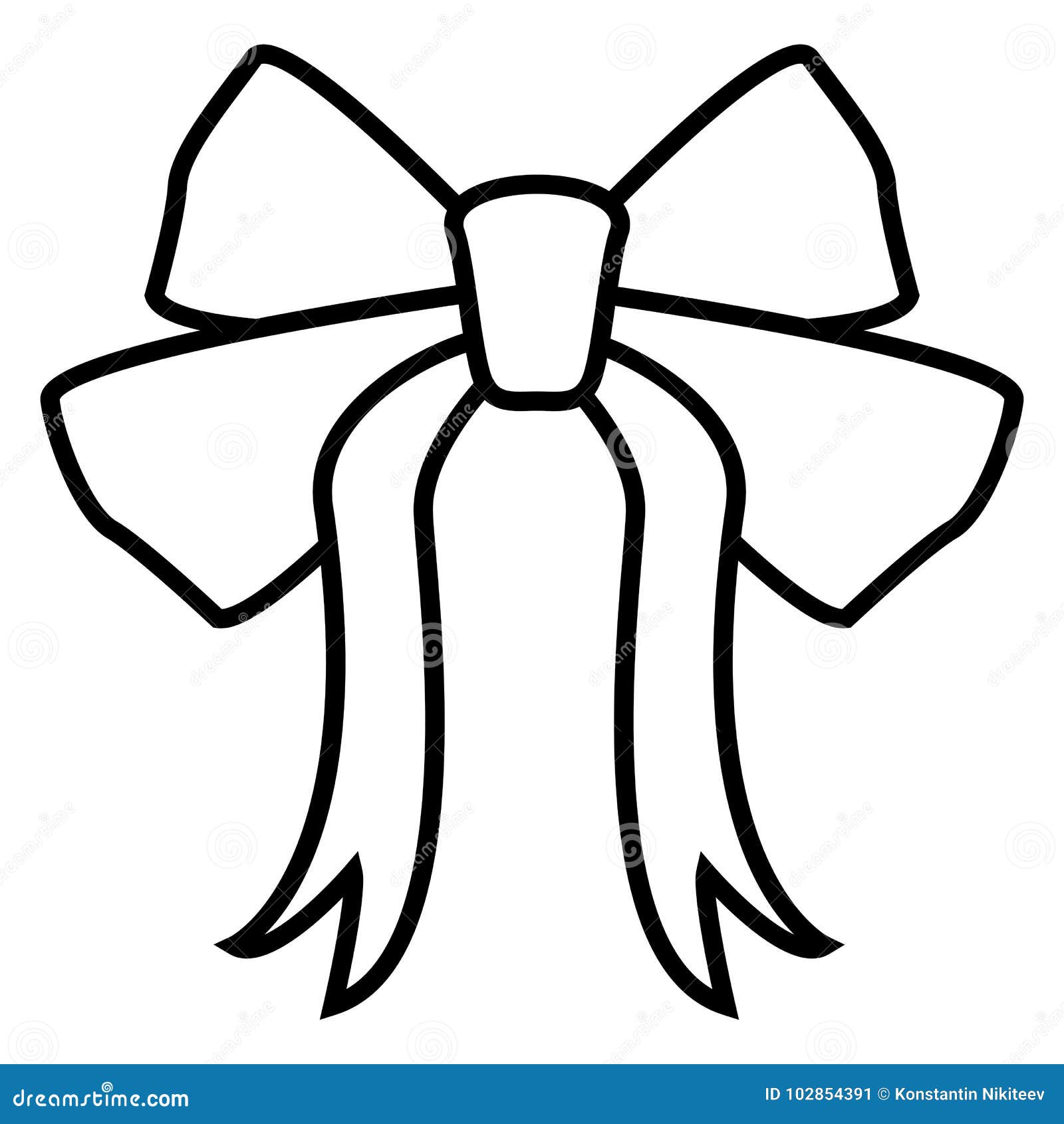 Vector Single Outline Bow Icon Stock Vector - Illustration of basic ...