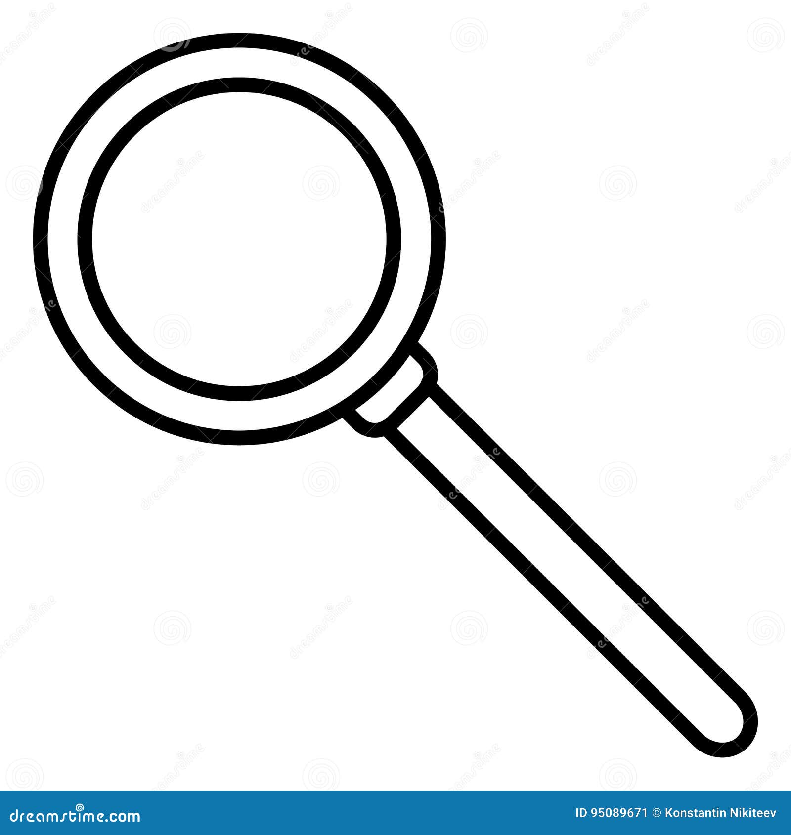 Vector Single Outline Icon - Magnifying Glass Stock Vector ...