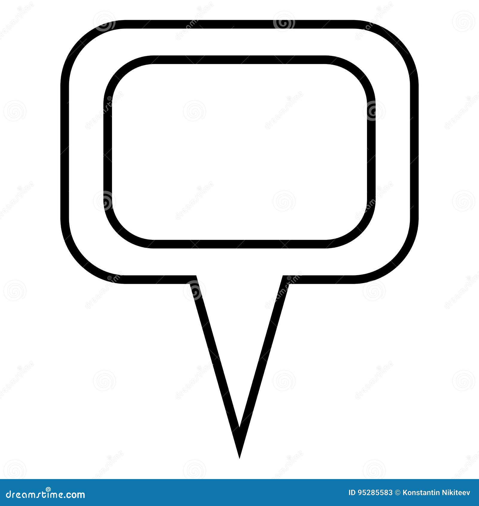 Vector Single Outline Icon - Map Pointer Stock Vector - Illustration of ...