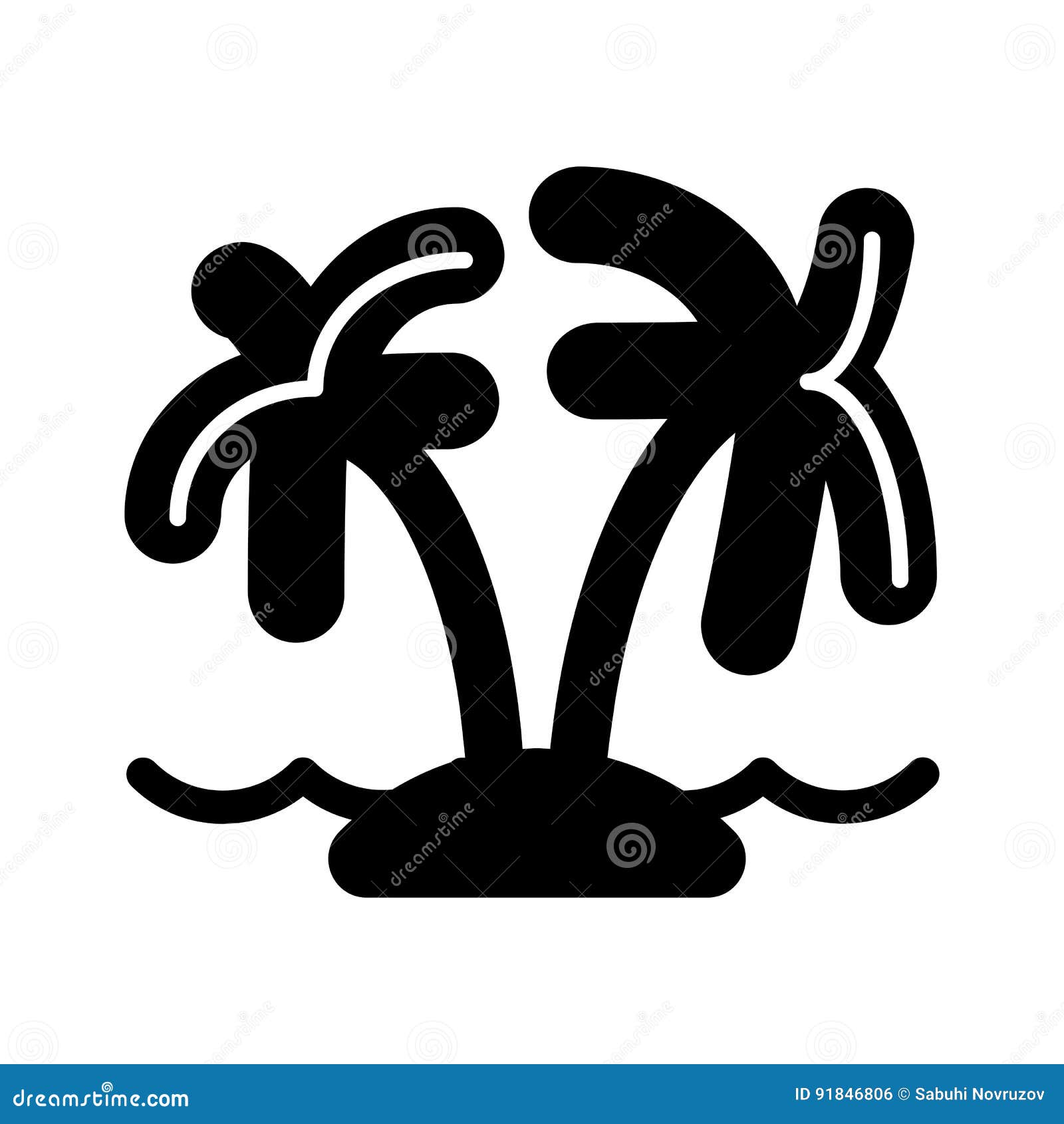 Vector Single Palm Tree Silhouette Icon Isolated Stock Vector ...