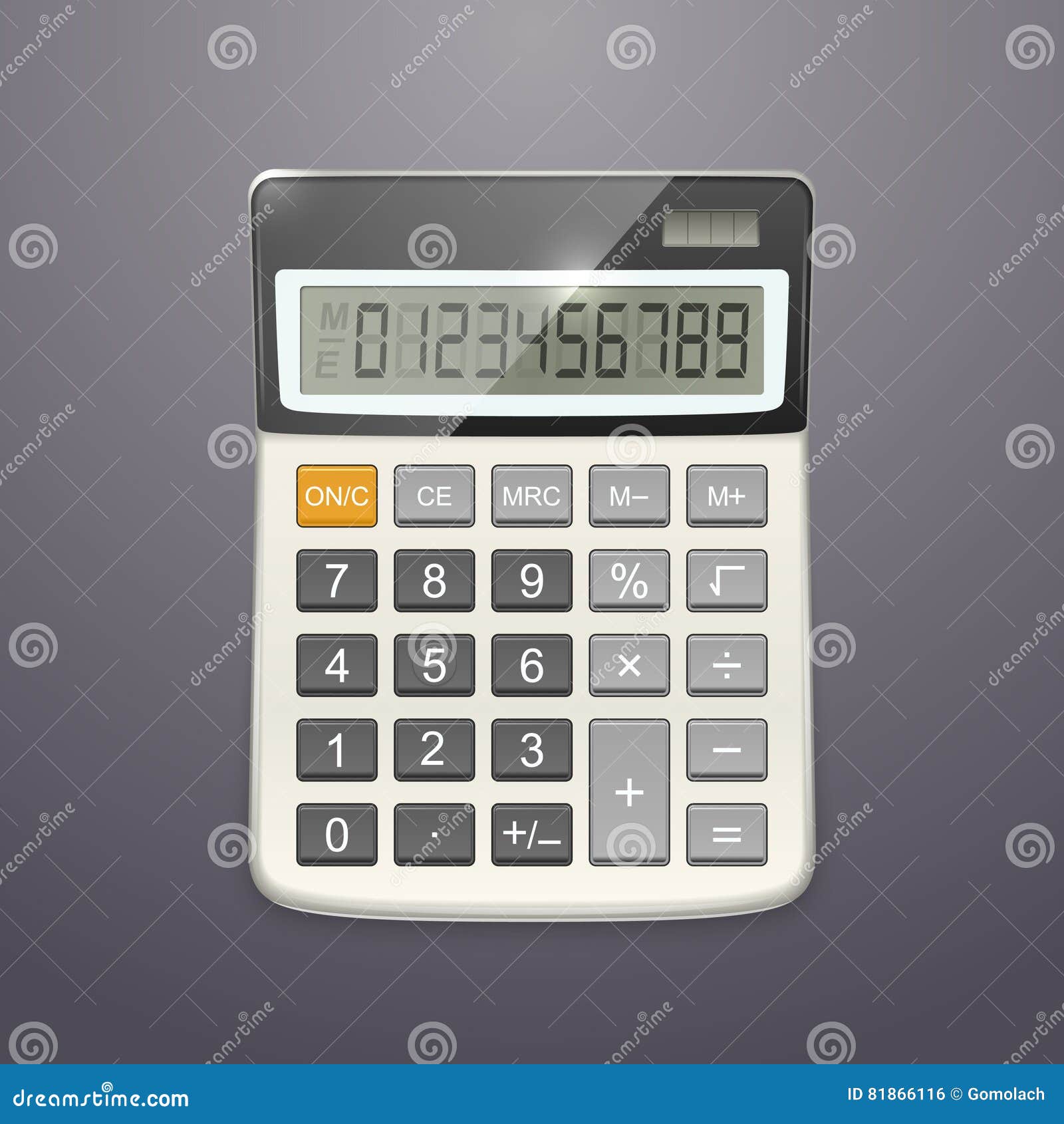 Vector Single Realistic Calculator, Top View Stock Vector ...