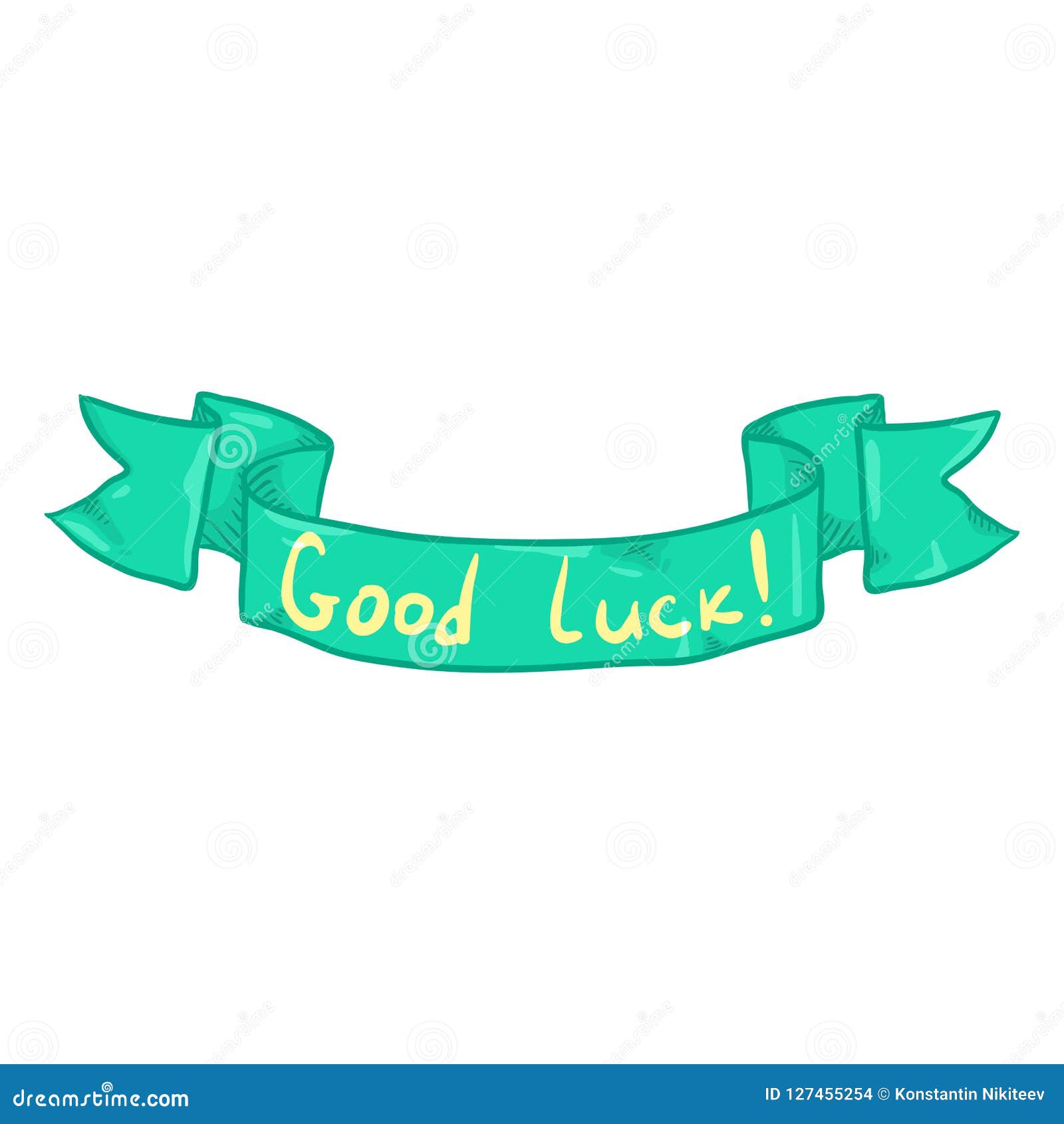 Vector Single Ribbon with Text - Good Luck Stock Vector - Illustration ...
