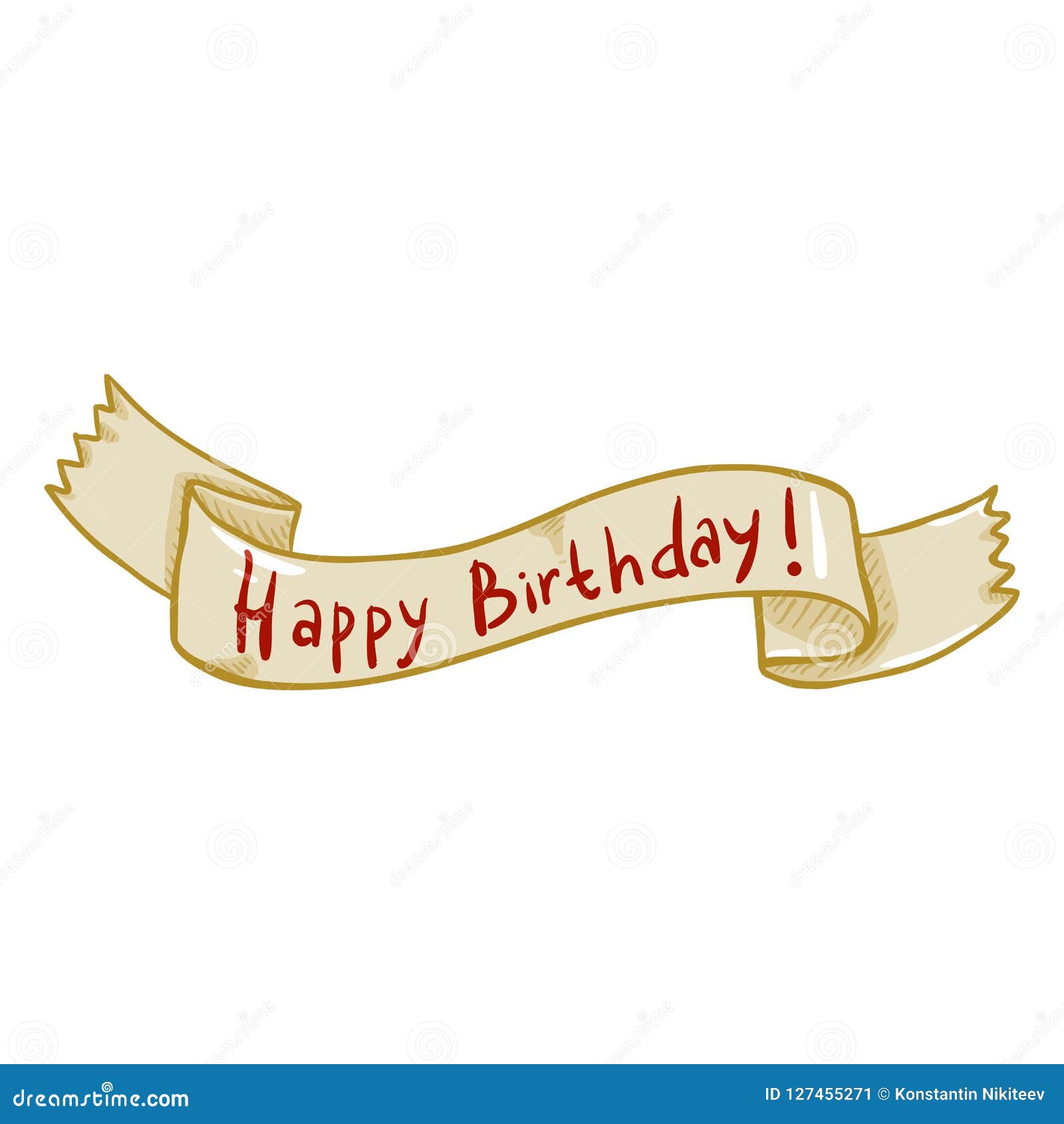Vector Single Ribbon with Text - Happy Birthday Stock Vector ...