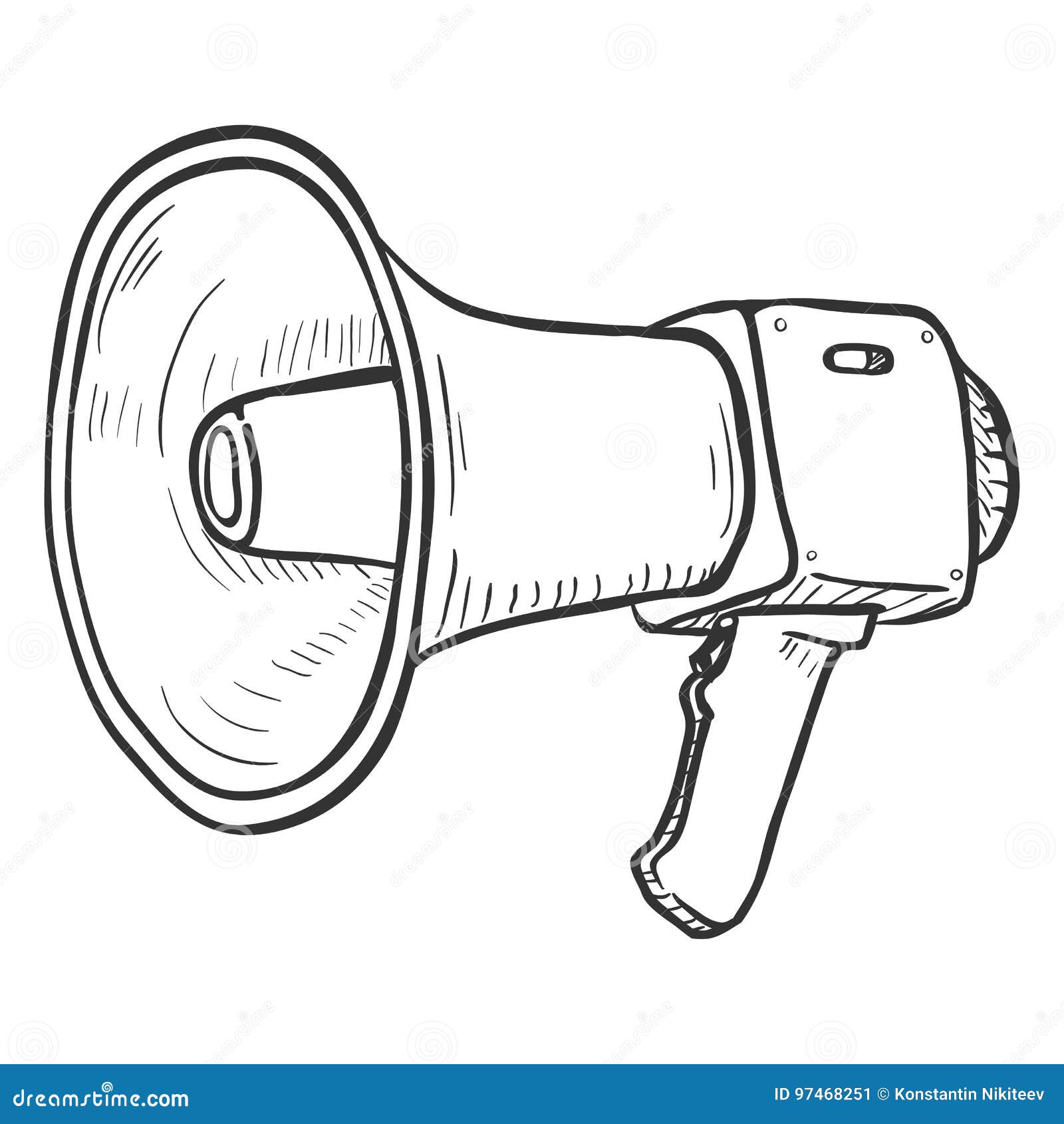 Vector Single Sketch Illustration - Loudspeaker on Isolated White ... Vector Single Sketch Illustration - Loudspeaker on Isolated White ...