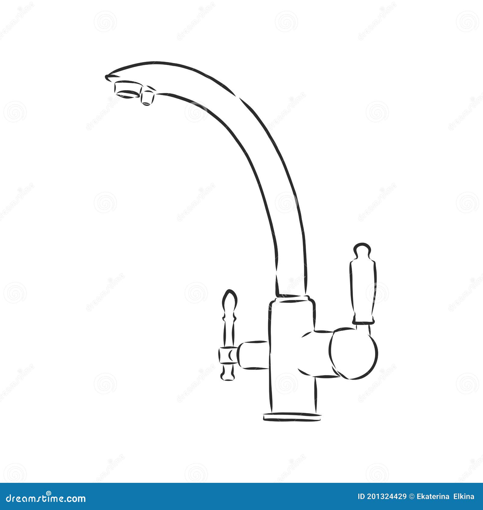 Vector Single Sketch Kitchen Faucet, Kitchen Faucet, Vector Sketch ... Vector Single Sketch Kitchen Faucet, Kitchen Faucet, Vector Sketch ...