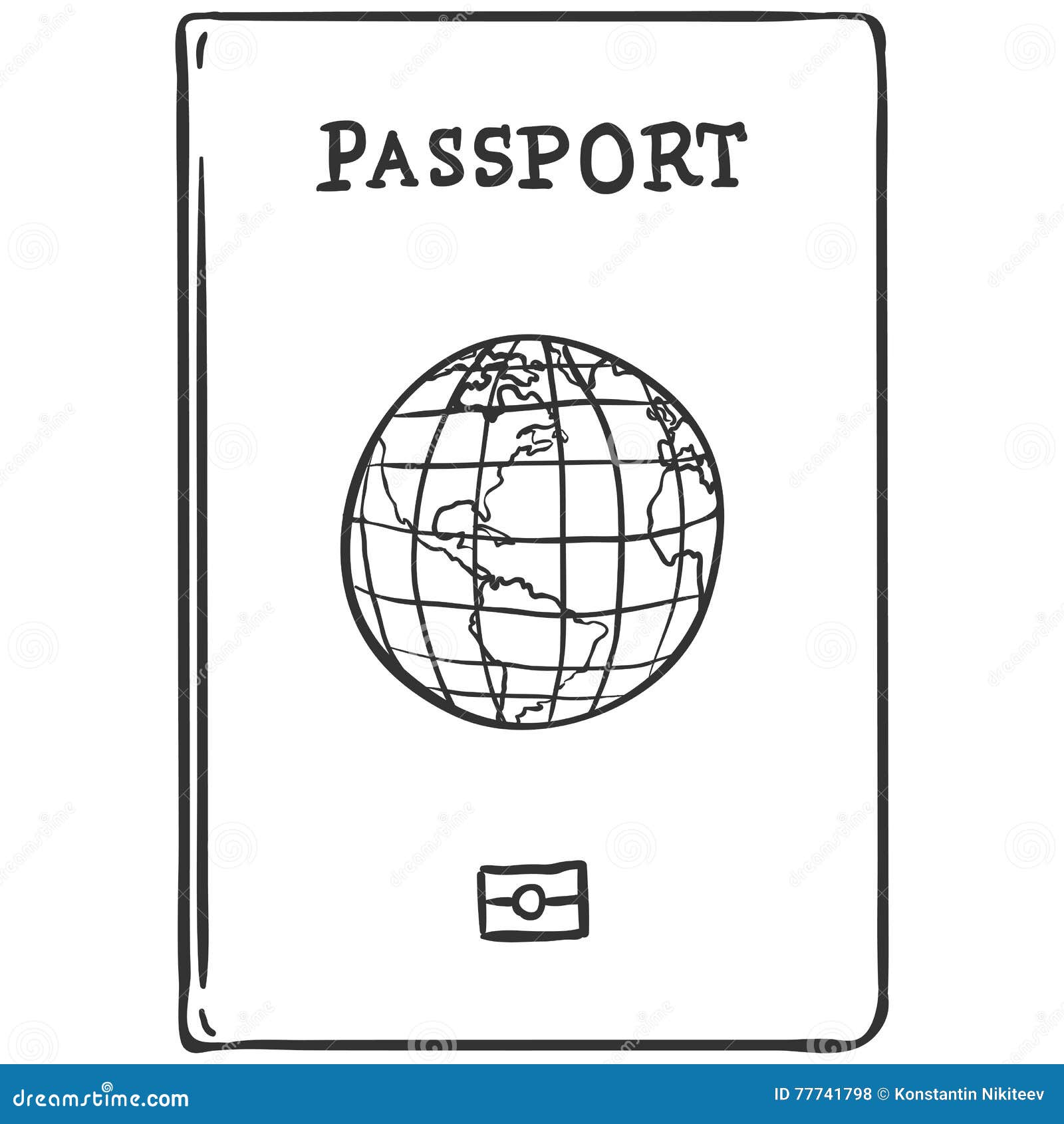 Vector Single Sketch Passport Stock Vector - Illustration of cover ...