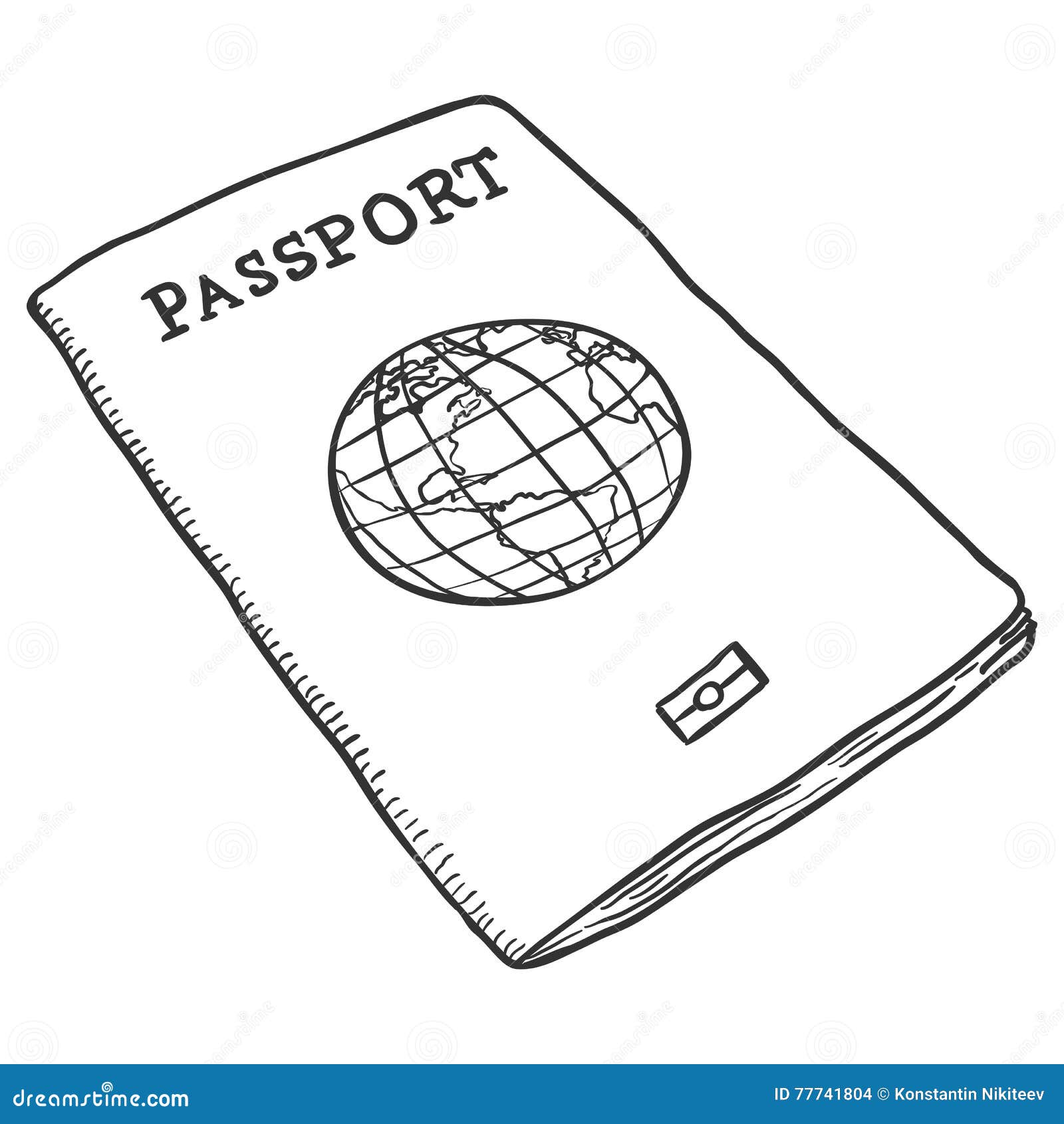 Vector Single Sketch Passport Stock Vector - Illustration of draft ...
