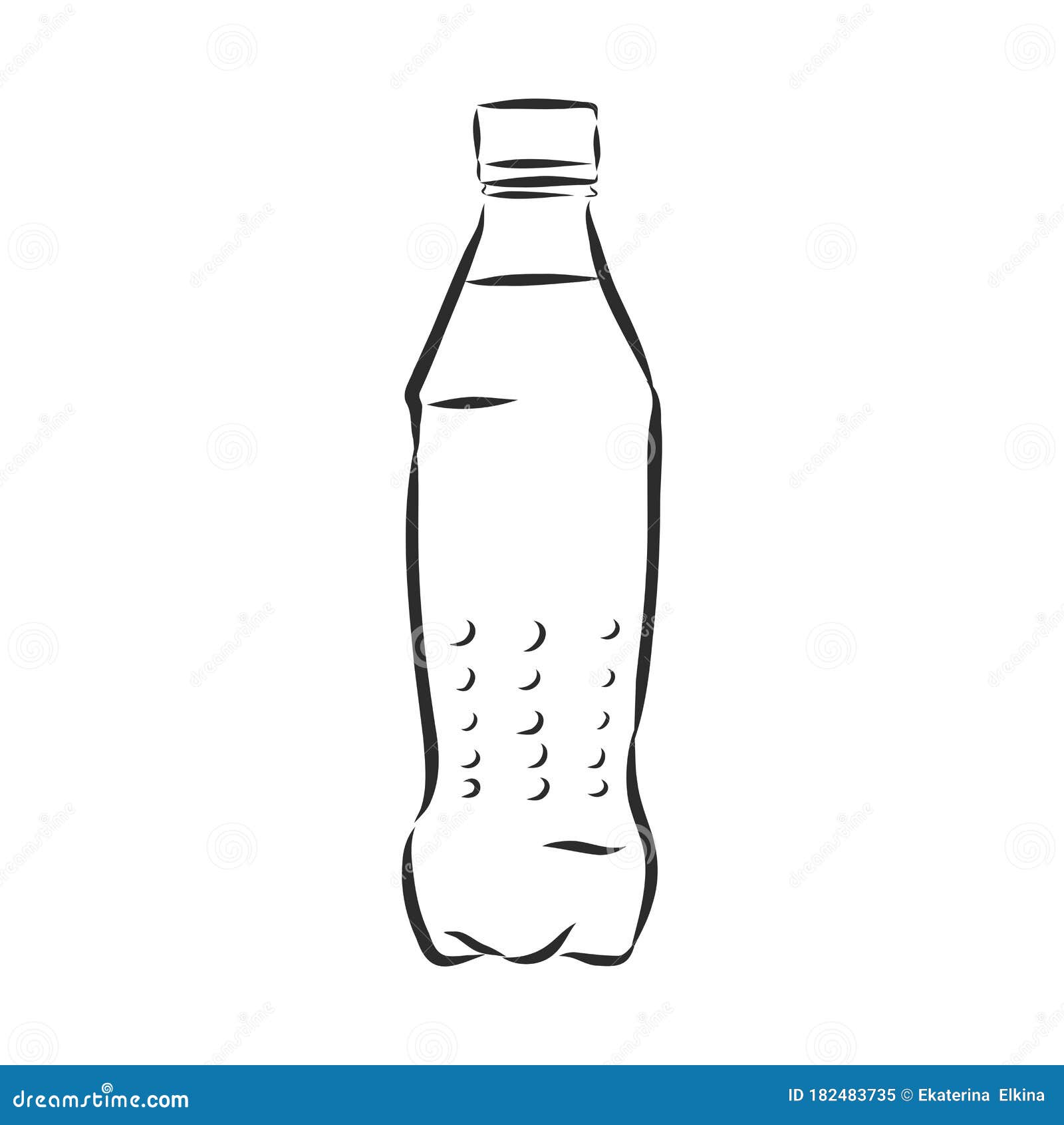Vector Single Sketch Plastic Bottle of Water. Plastic Bottle, Container ...