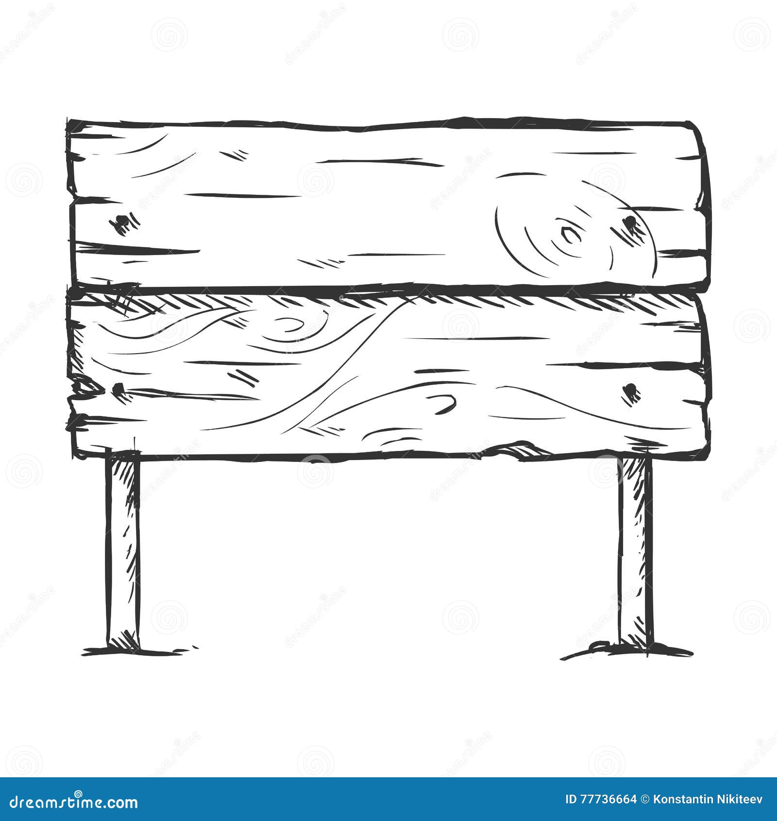 Vector Single Sketch Signpost Stock Vector - Illustration of ...