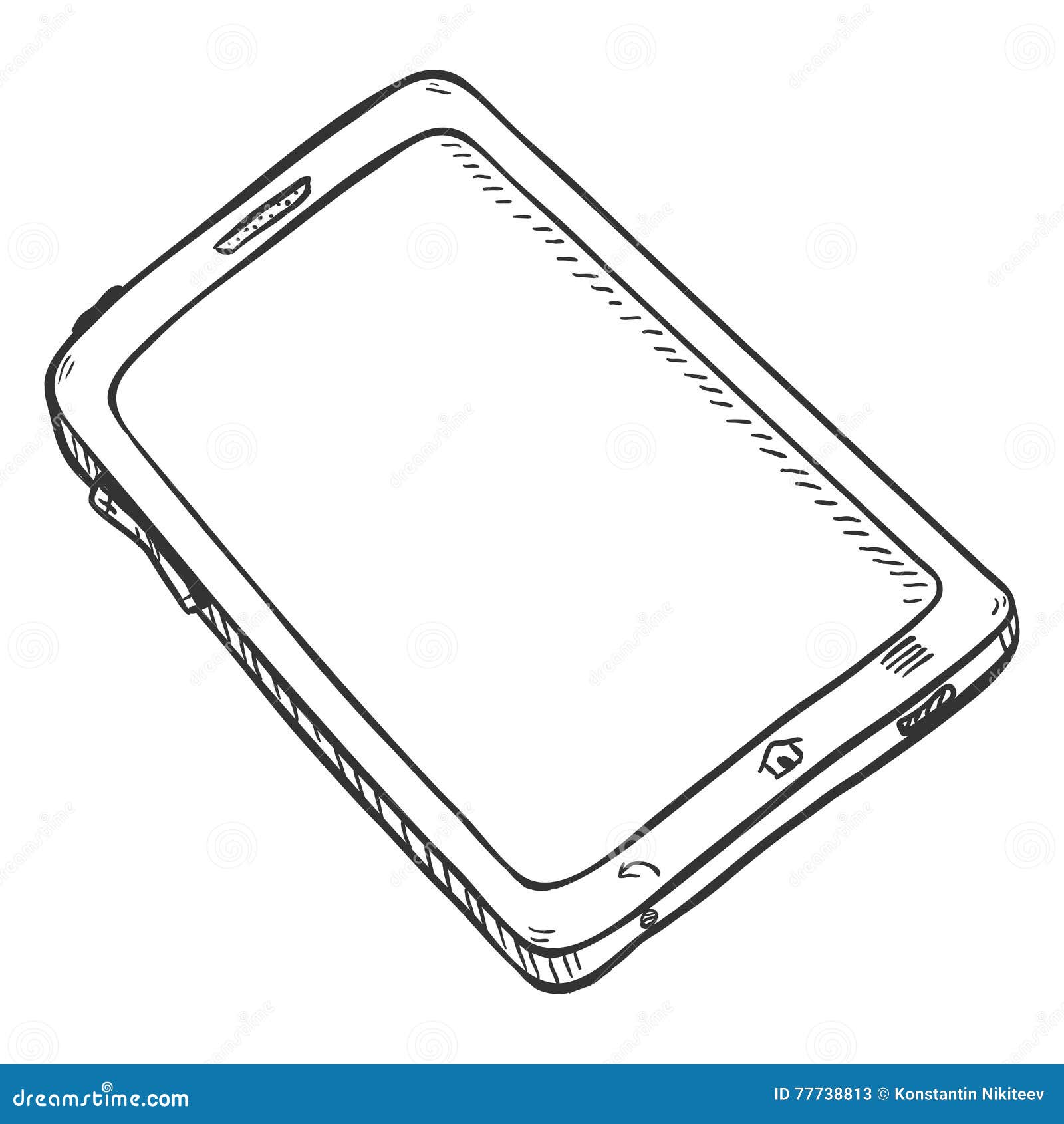 Vector Single Sketch Tablet PC Stock Vector - Illustration of display, internet: 77738813